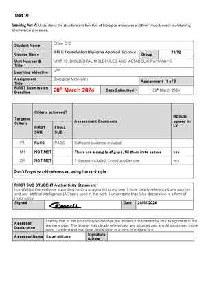 Unit 8 - lymphatic system assignment - Learning Aim B: Understand the ...