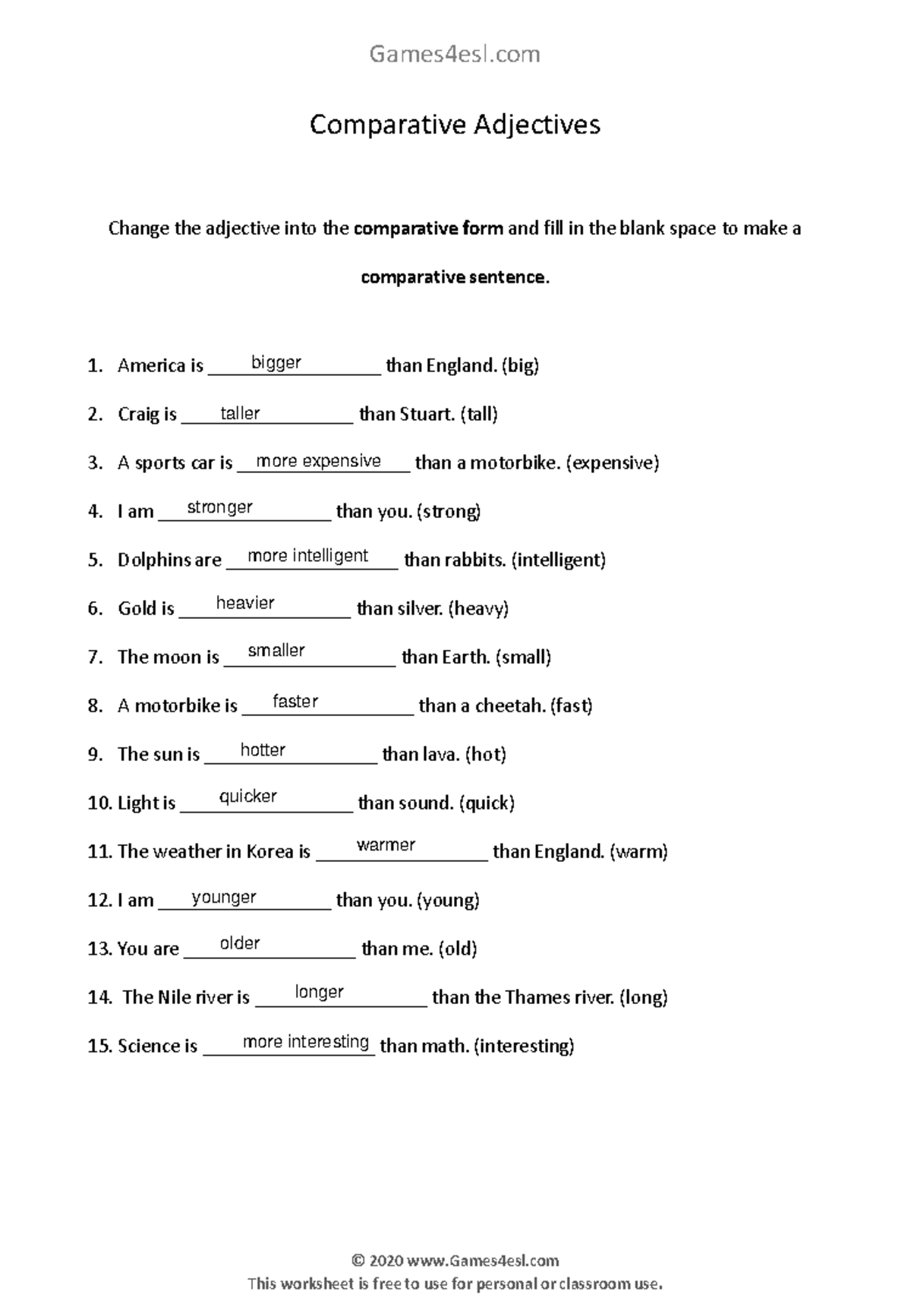 Comparative task - Deber - This worksheet is free to use for personal ...