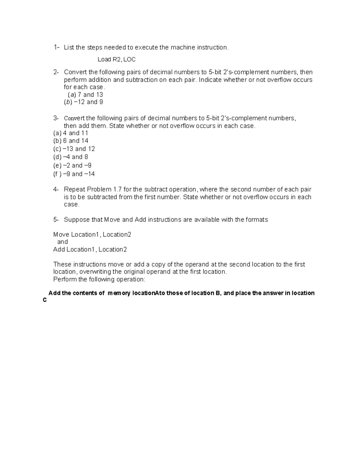 COEN 311 Recomanded problems 1 - 1- List the steps needed to execute ...