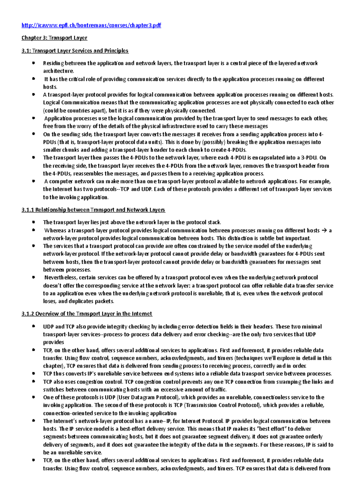 Netfun Chapter 3 Lecture Notes 3 Epflboutremanscourseschapter3pdf Chapter 3 Transport
