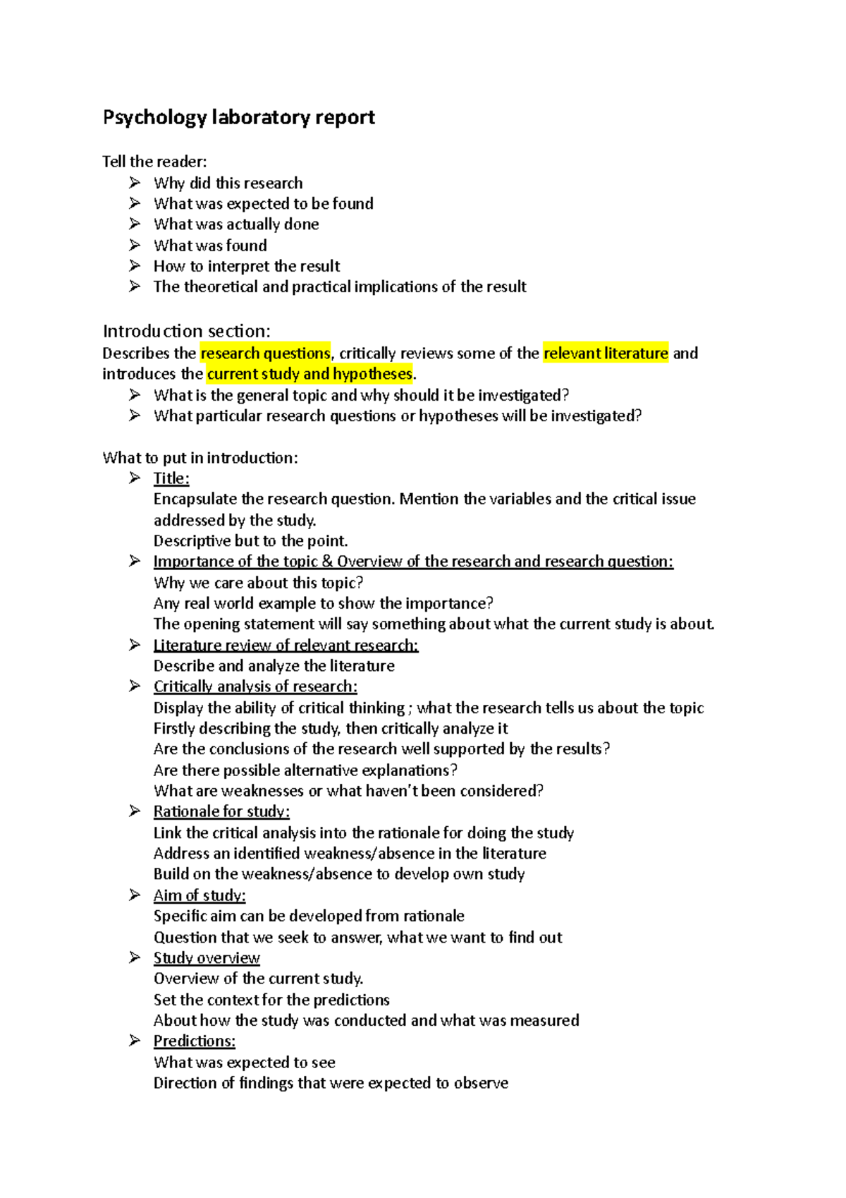 Psychology-laboratory-report - Psychology laboratory report Tell the ...