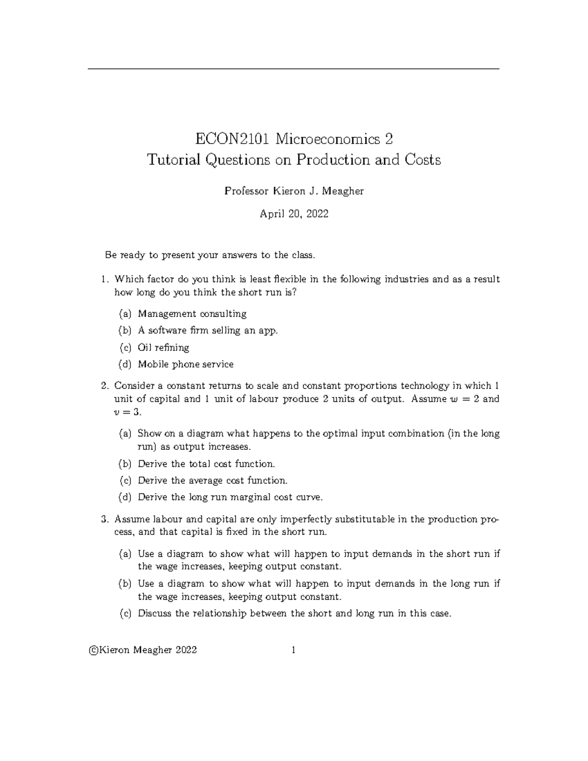 ECON2101-Tutorial- Srlrproduction and Management-v1 2021-questions ...