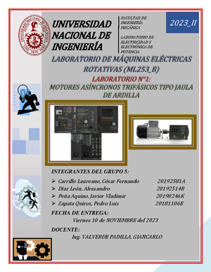 Proyecto maquinas electricas rotativas - Laboratorio de Máquinas eléctricas Rotativas - Studocu
