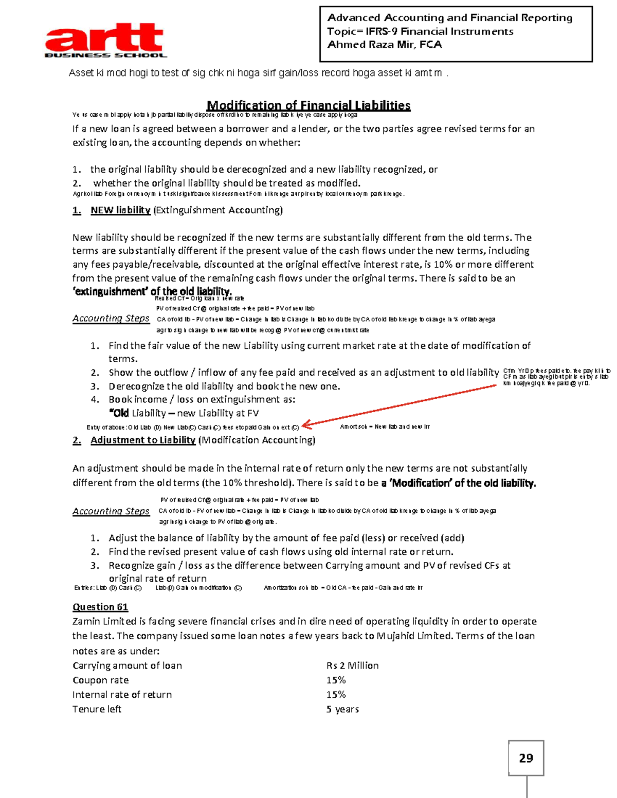 Modification of FL - It is a summary prepared by me - Advanced ...