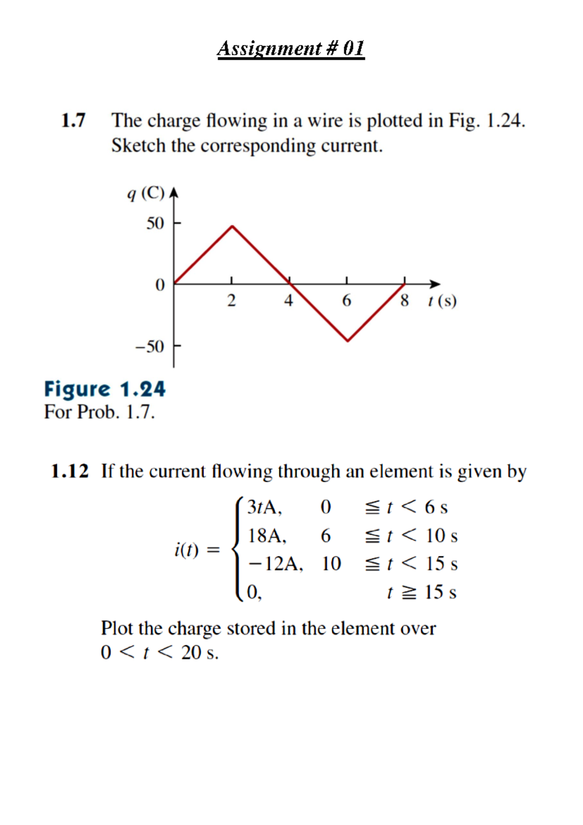 Assignment 1 All Important Questions Electric Circuits Analysis I