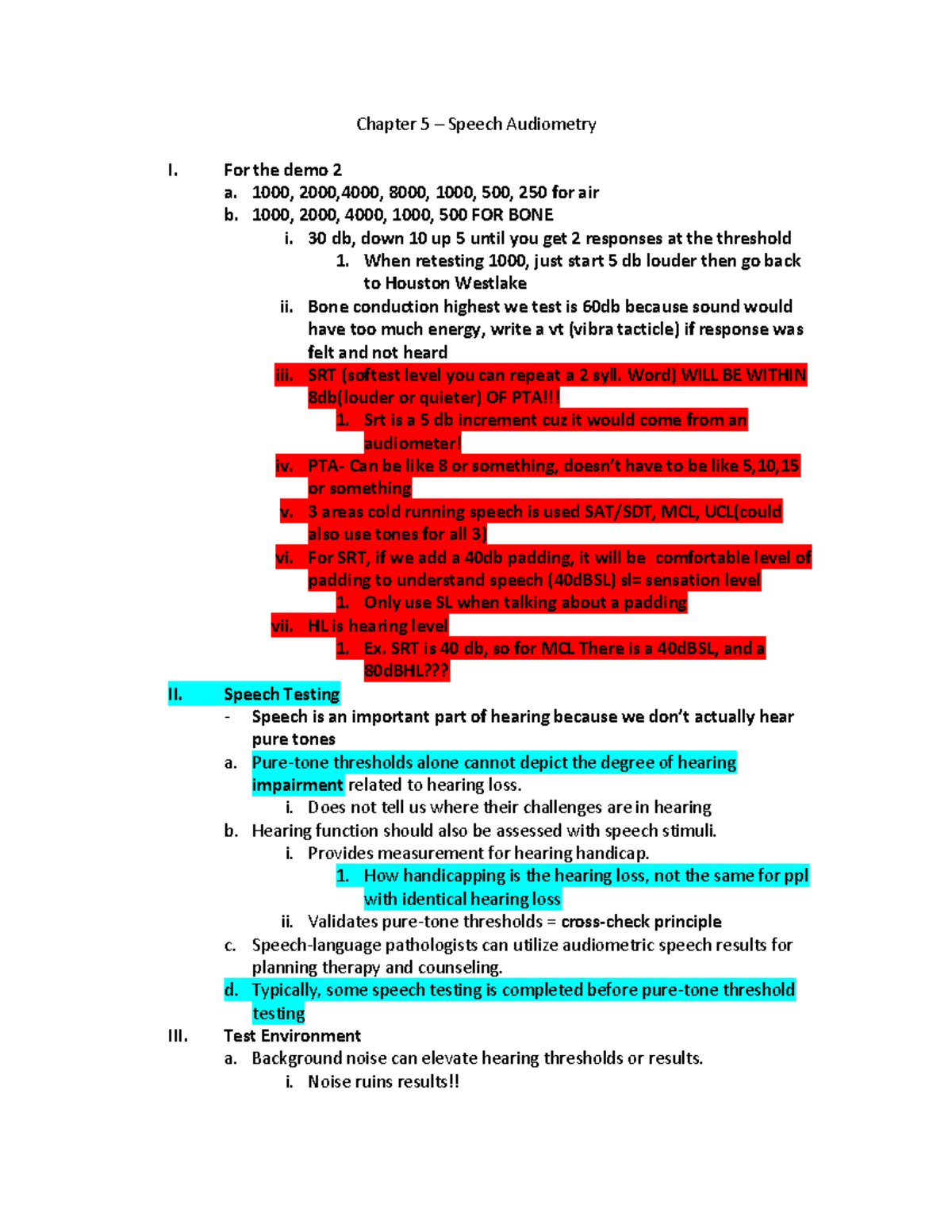 Chapter 5 Speech Audiometry - Chapter 5 – Speech Audiometry I. For the ...