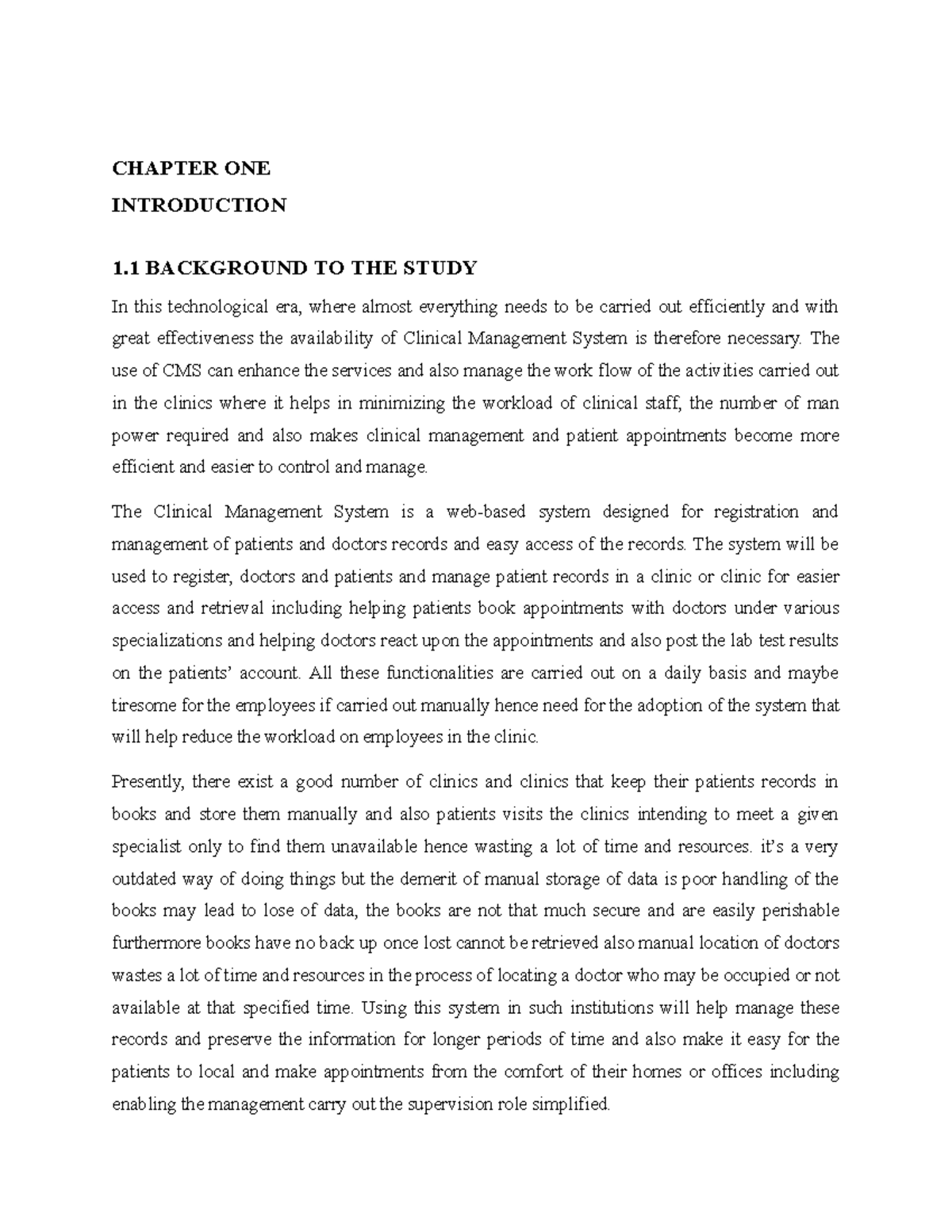 Chapter ONE - CHAPTER ONE INTRODUCTION 1 BACKGROUND TO THE STUDY In ...