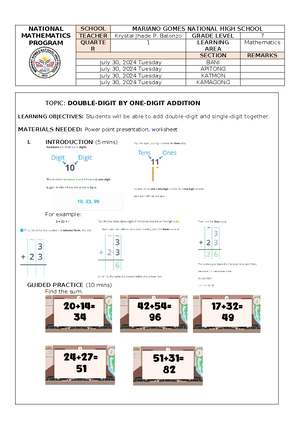 Quarter 1 Lesson 1 2 ICT CSS 9 - LESSON 1 - SPECIFICATION OF MATERIALS ...