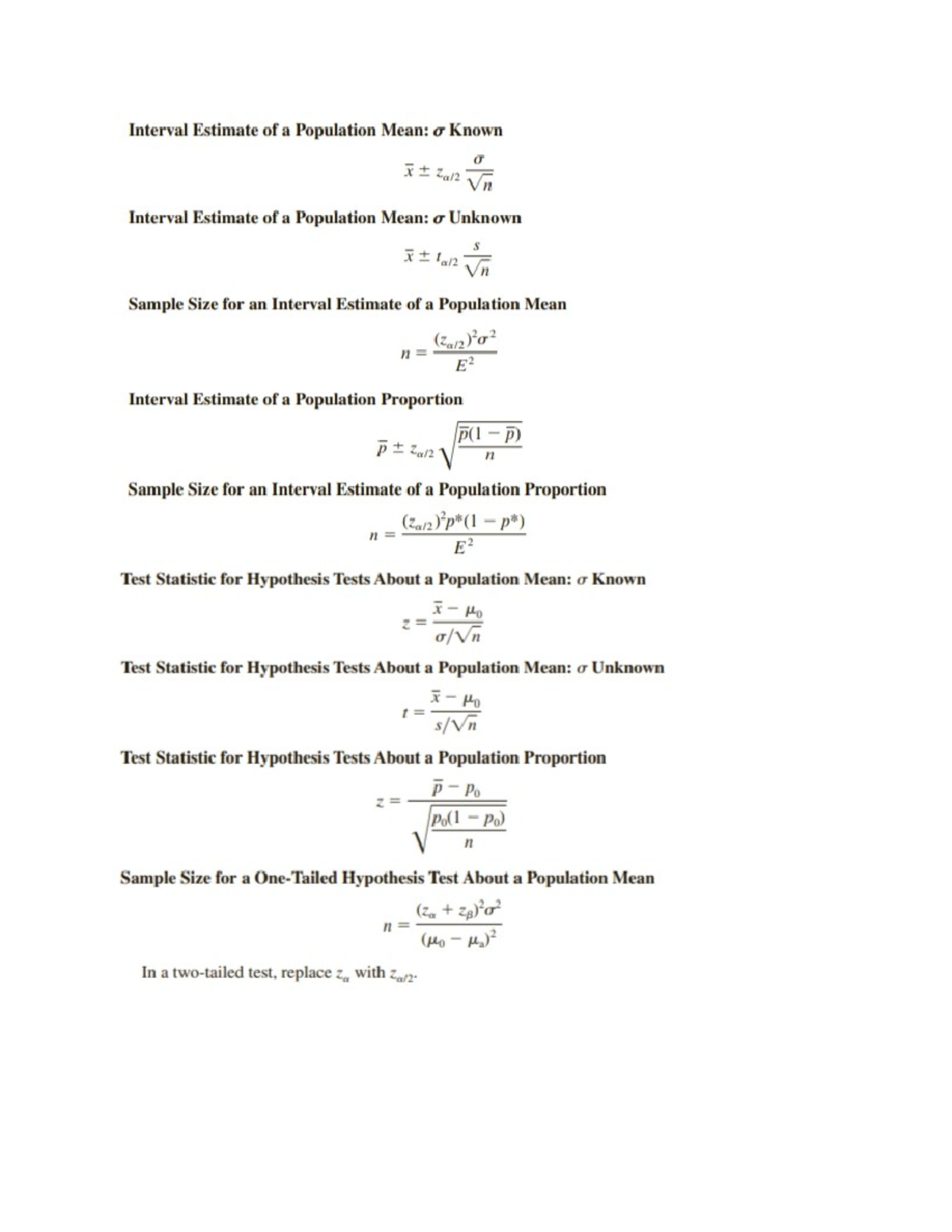 KEY Formula (C4 - C10) - Statistics - Business Statistics - CHAP Chap ...
