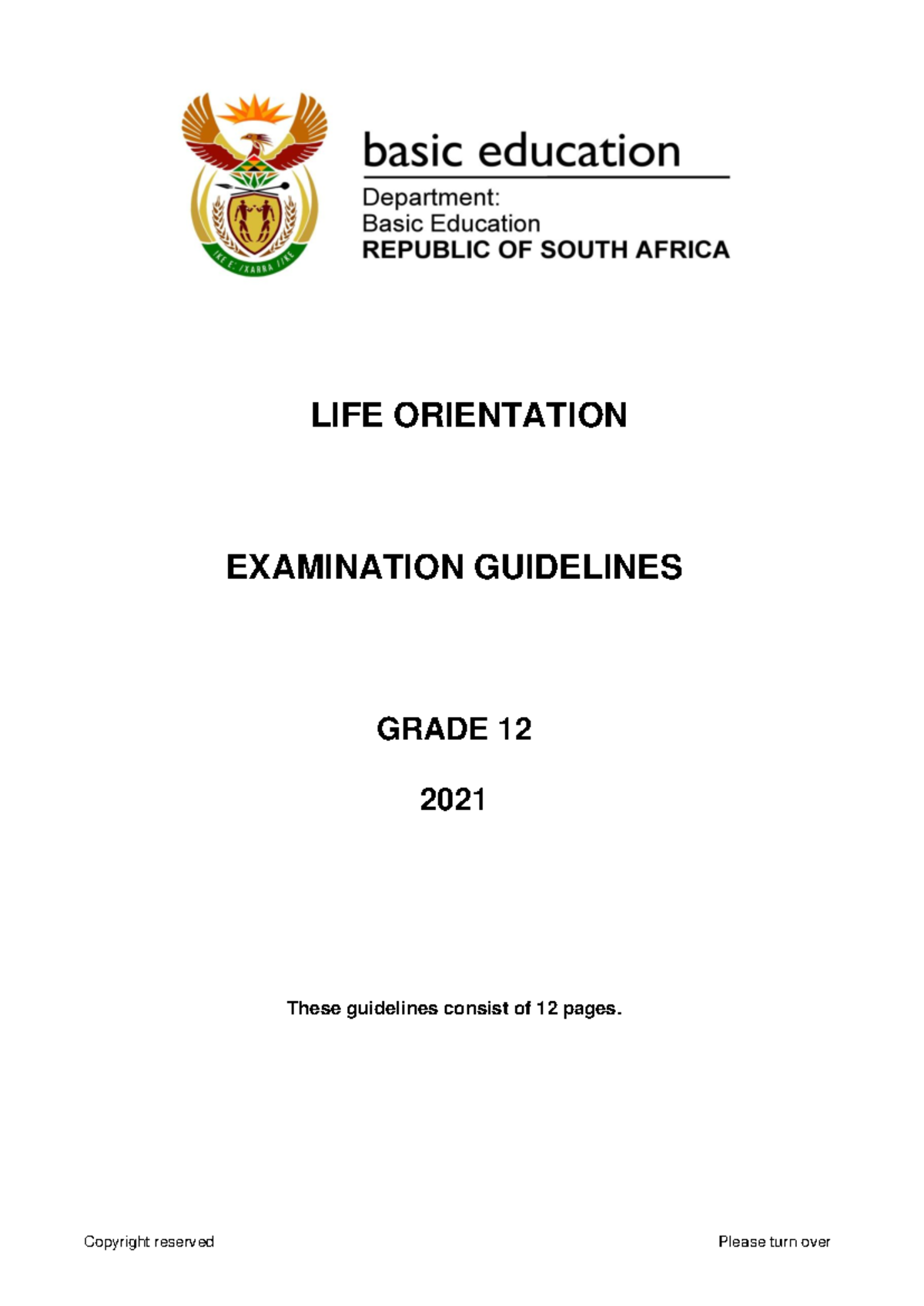 Copy of 1. 2021 Exam Guideline - LIFE ORIENTATION EXAMINATION ...
