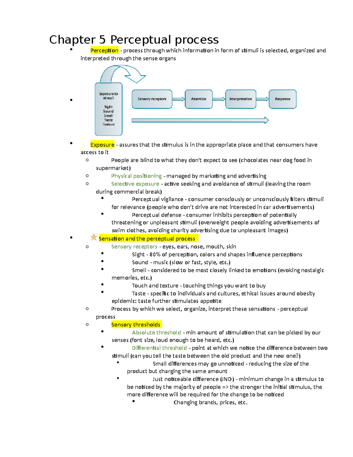 Chapter 5 Perceptual process - Chapter 5 Perceptual process Perception ...
