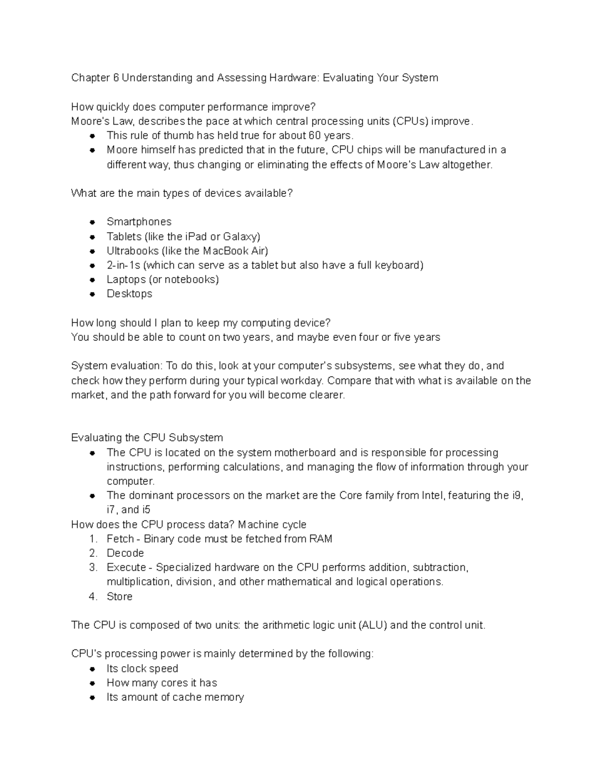 Chapter 6 Understanding and Assessing Hardware Evaluating Your System - This rule of thumb has ...