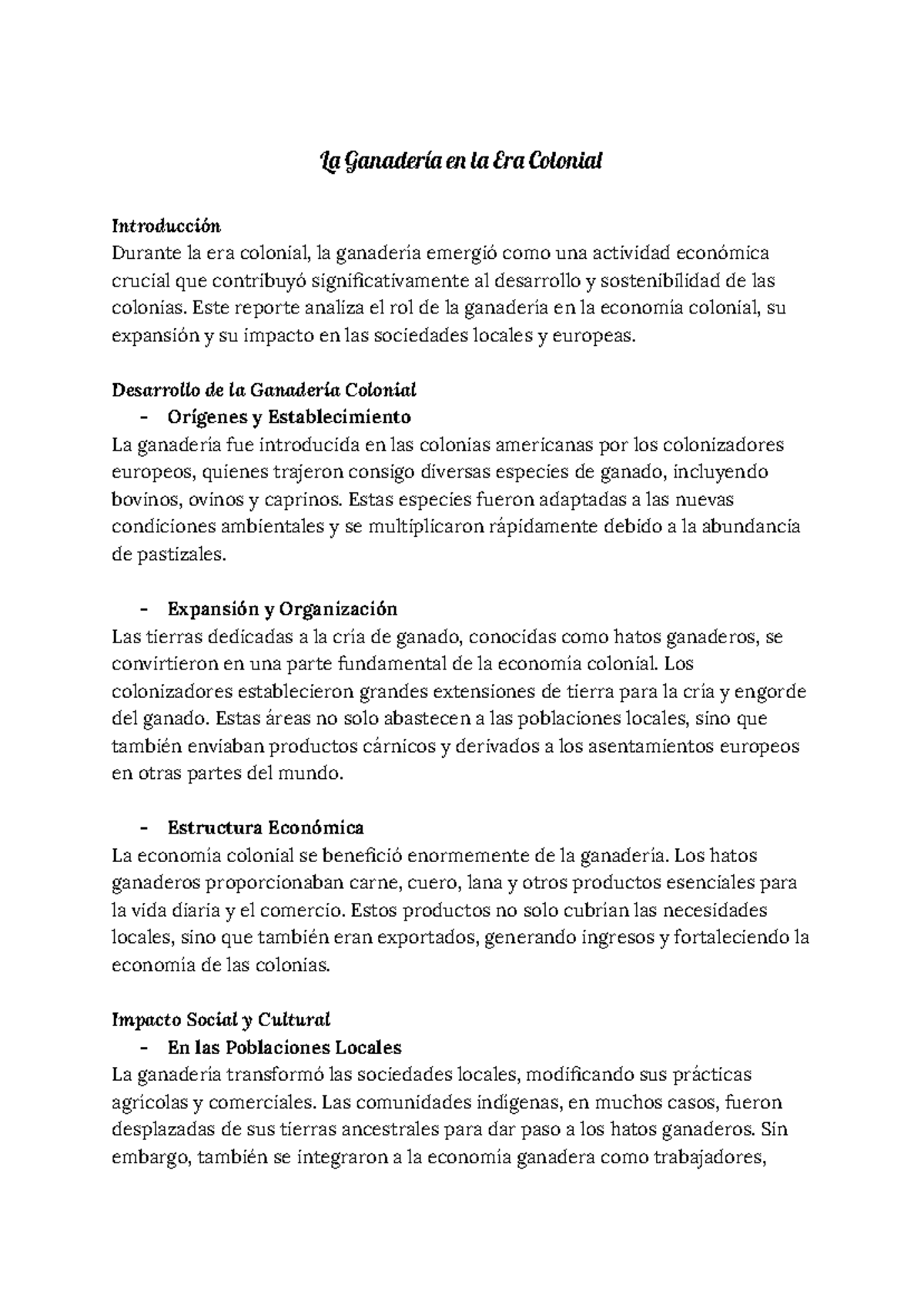 La Ganadería en la Era Colonial - L Ganaderí e l Er Colonia ...