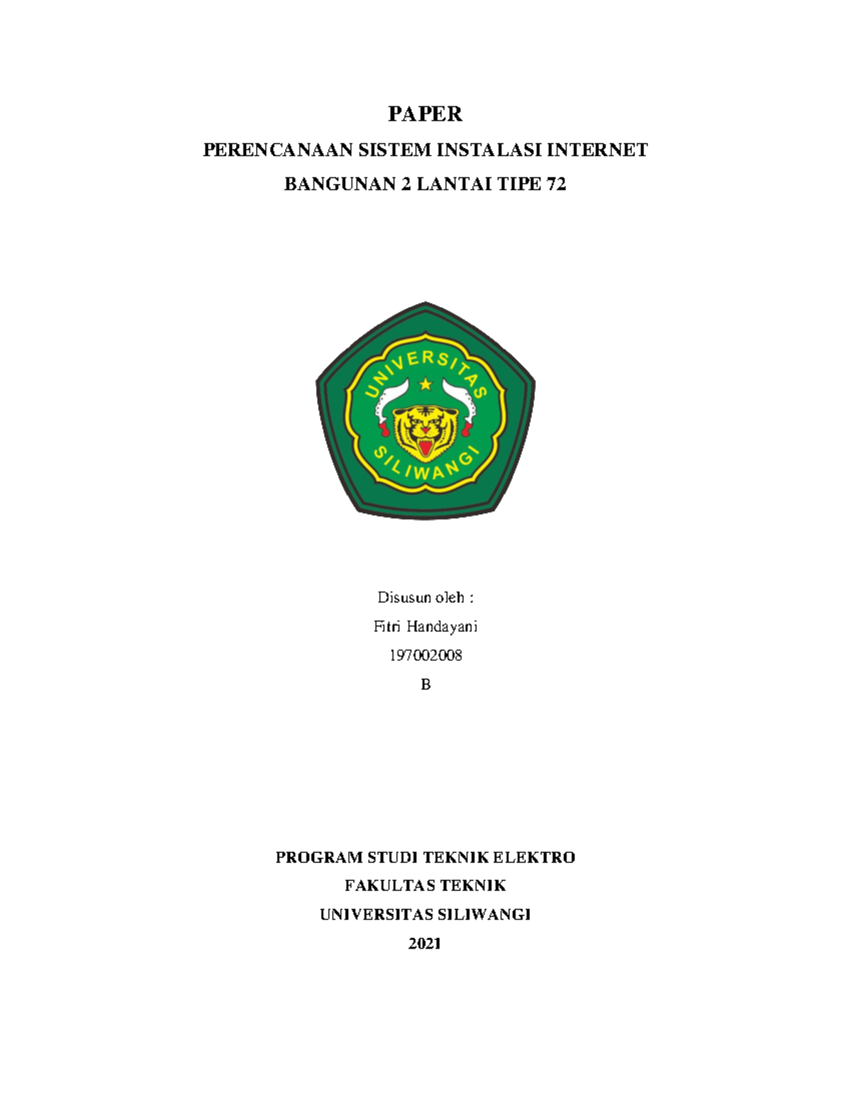 Perencanaan instalasi internet - PAPER PERENCANAAN SISTEM INSTALASI ...