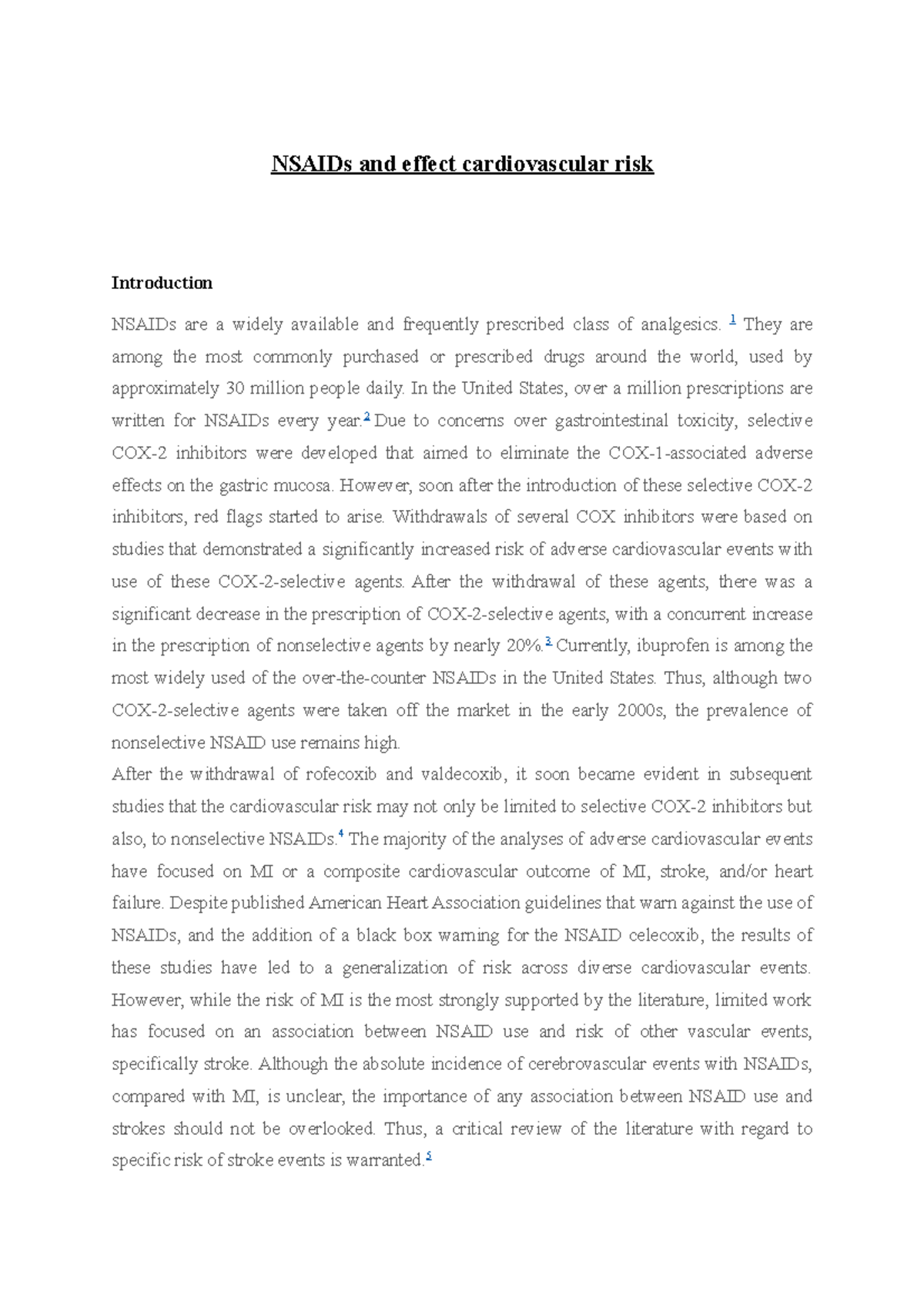 Pharmacology assiement of Nsaid 2 - NSAIDs and effect cardiovascular ...