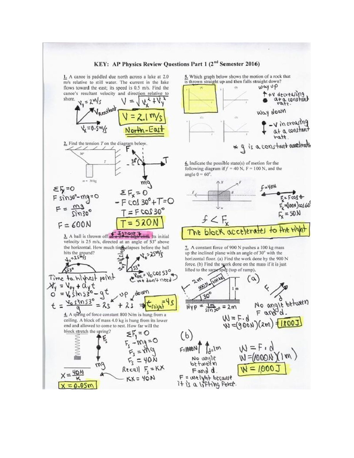AP Physics review questions - PHYSICS 61 - Studocu