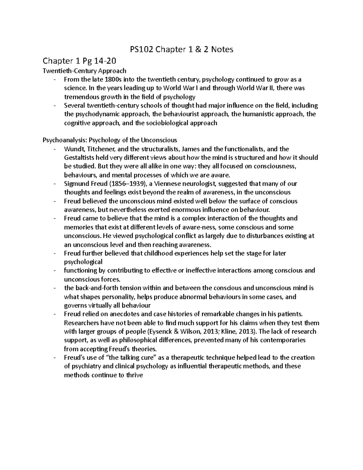 PS102 Test 1 review - Lecture notes all - PS102 - WLU - Studocu