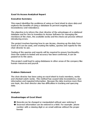 CMIS 351 Assignment 1 - CMIS 351 Management Information Systems Assignment 1: Building a ...