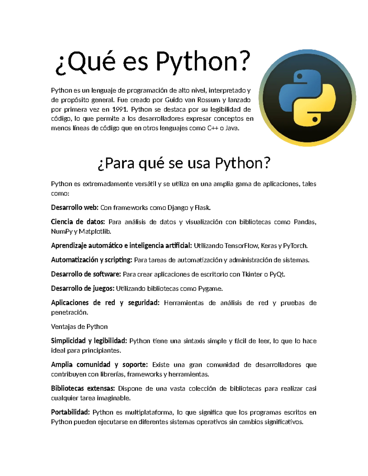 Qué es Python - ffffffff - ¿Qué es Python? Python es un lenguaje de ...