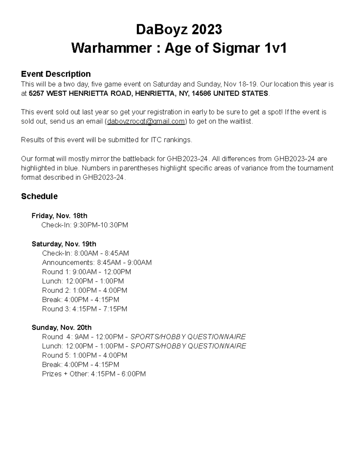 Da Boyz Rochester GT 2023 Ao S - Player Packet - DaBoyz 2023 Warhammer ...