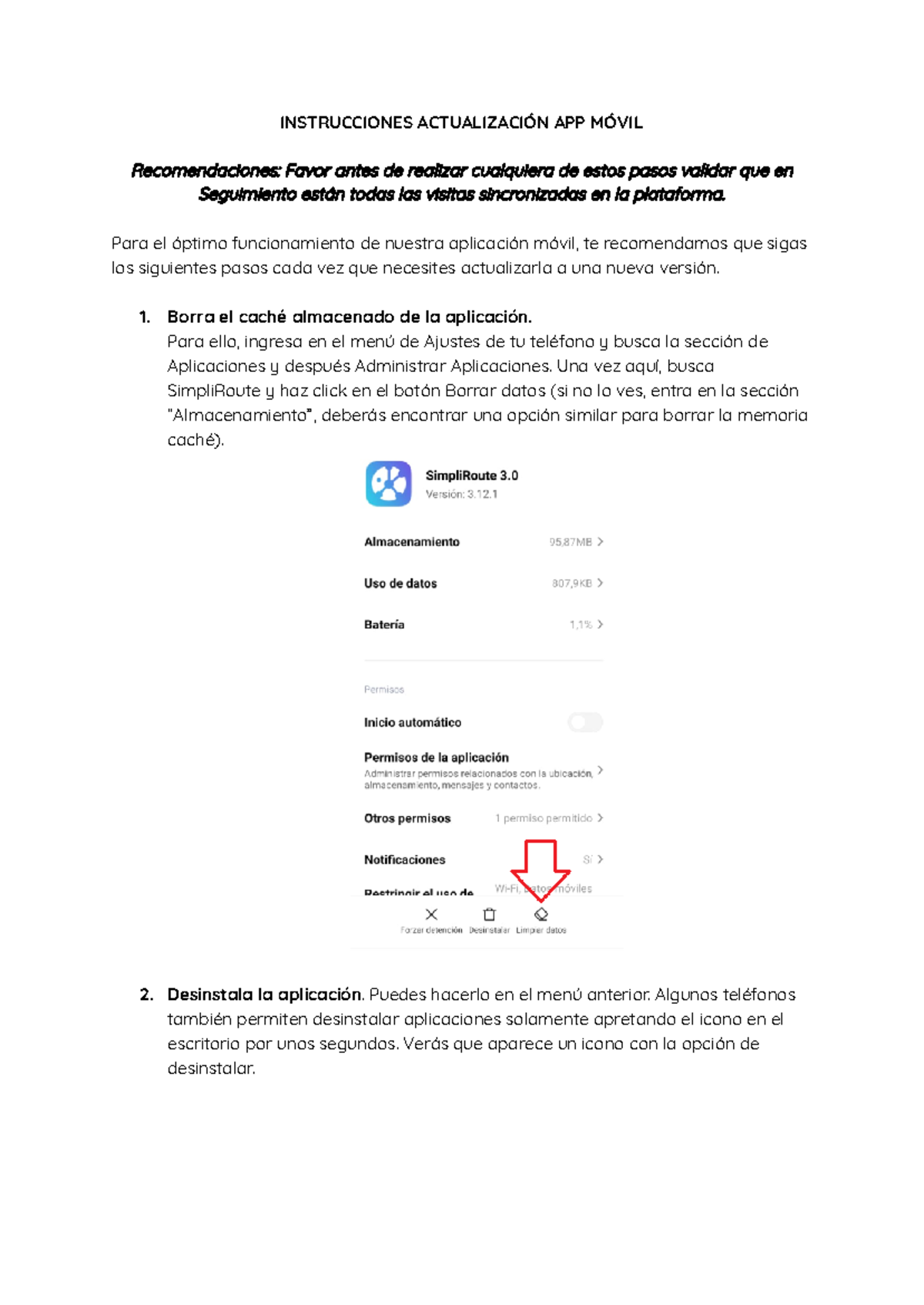 Instrucciones Instalación App Simpli Route - INSTRUCCIONES ACTUALIZACIÓN APP MÓVIL ...