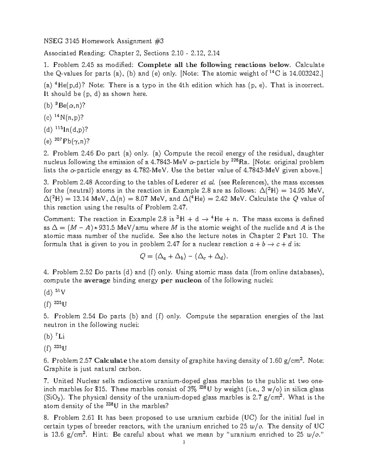 NSEG3145 Hmwk 3 2024 - Lecture QUestions - NSEG 3145 Homework ...