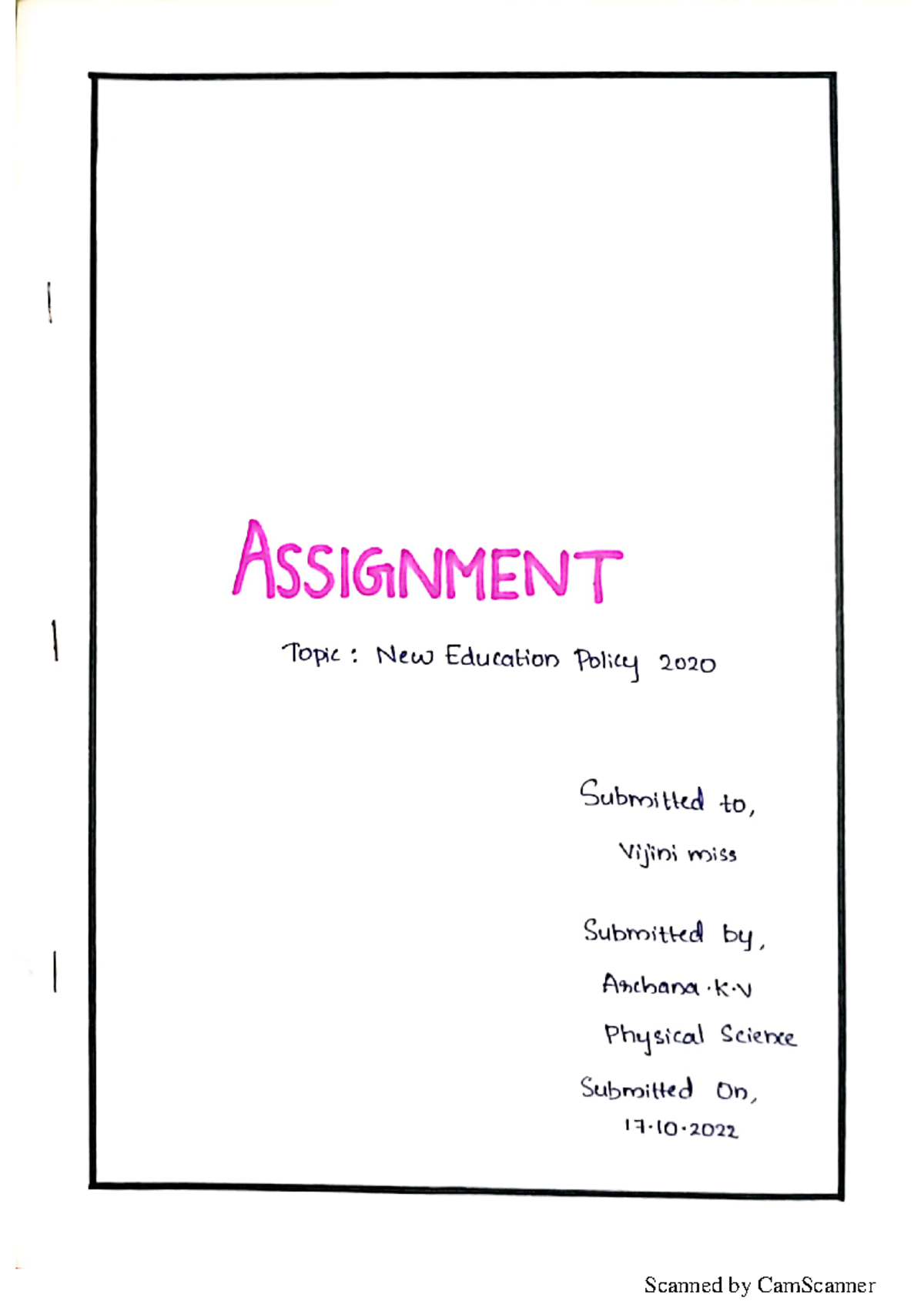 NEP assignment - bbab - chemistry - Studocu