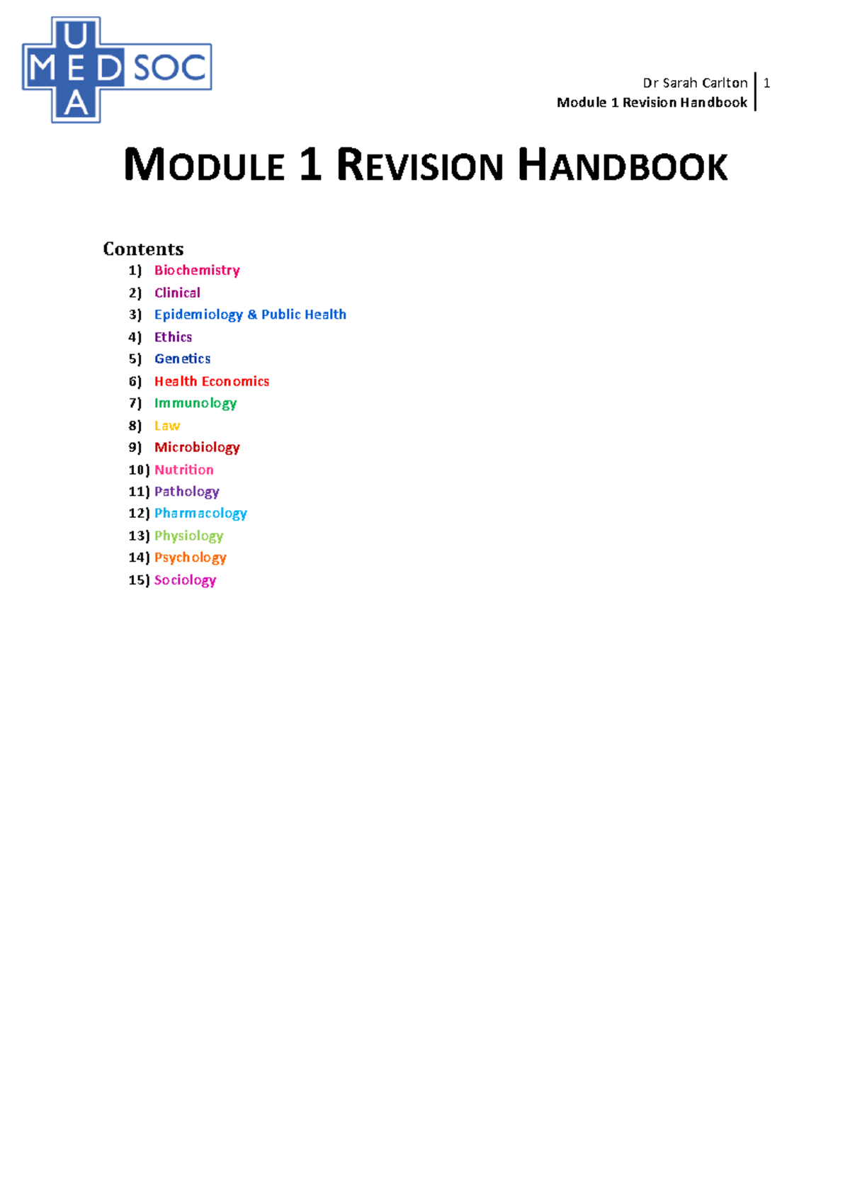 Module 1 Revision Handbook Module 1 Revision Handbook Module 1 Revision Handbook Contents