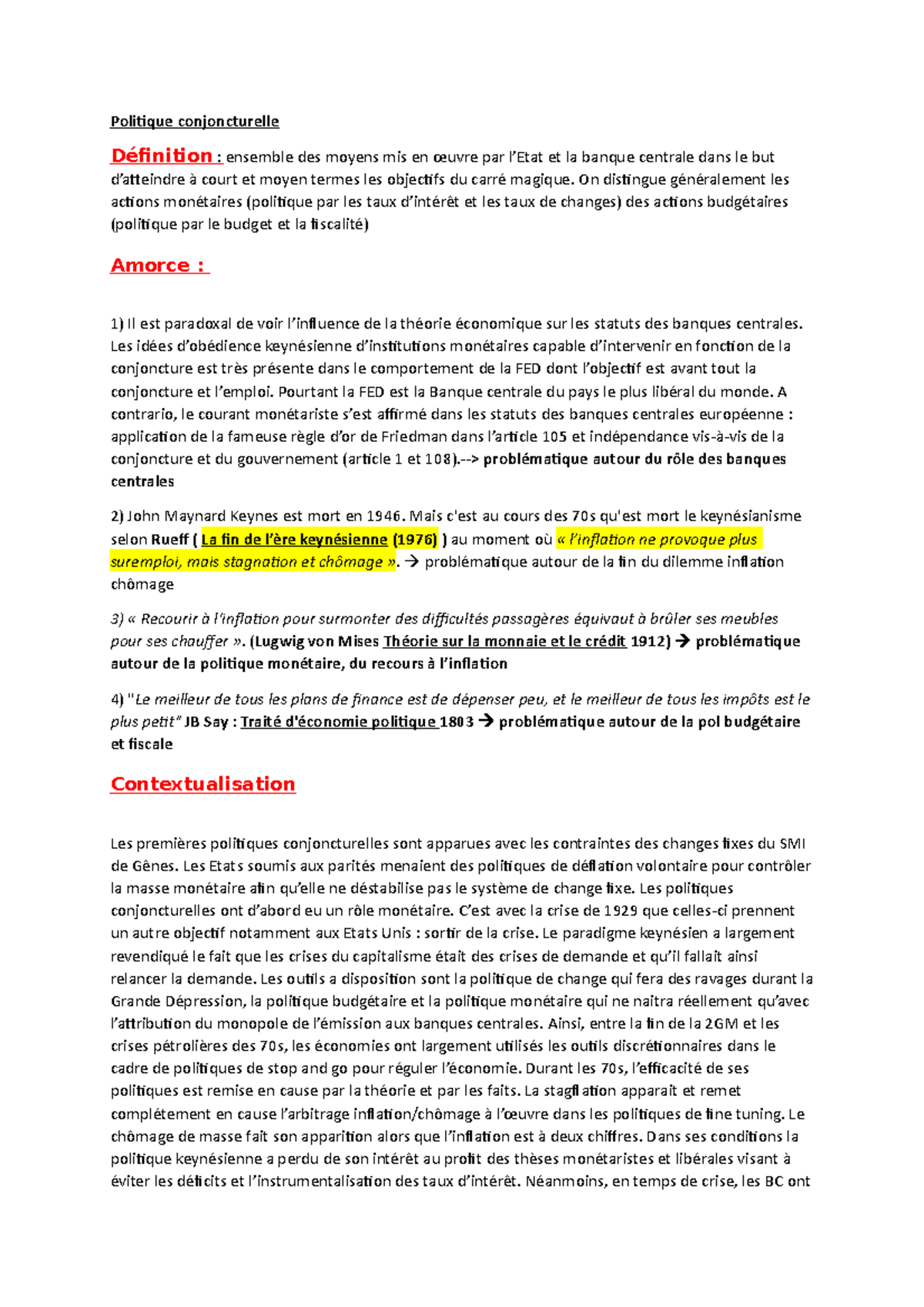 Politiques conjoncturelles - Politique conjoncturelle Définition ...