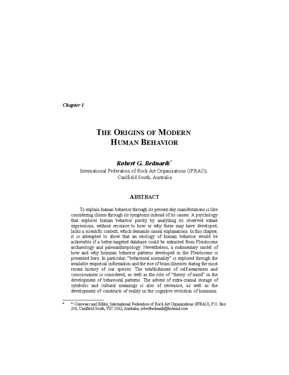 Chapter - introduction + practice questions - Chapter 1 THE ORIGINS OF ...