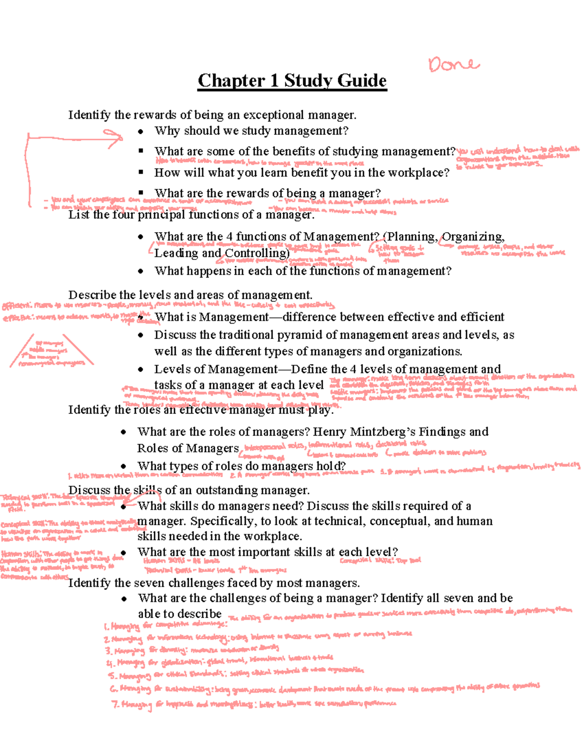 Chapter 1 Study Guide - Chapter 1 Study Guide Identify the rewards of ...