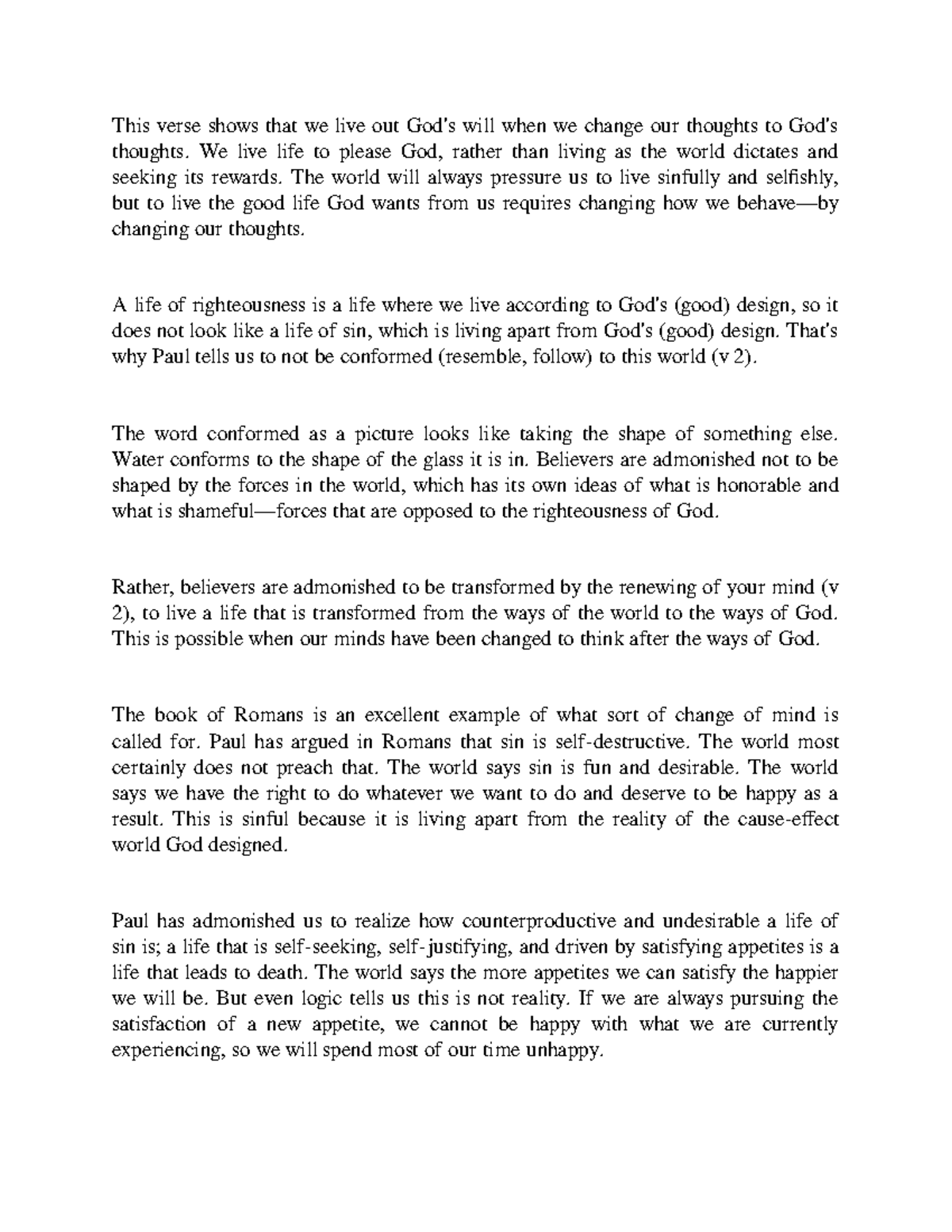 Sunday file - For youth devotion notes - This verse shows that we live ...