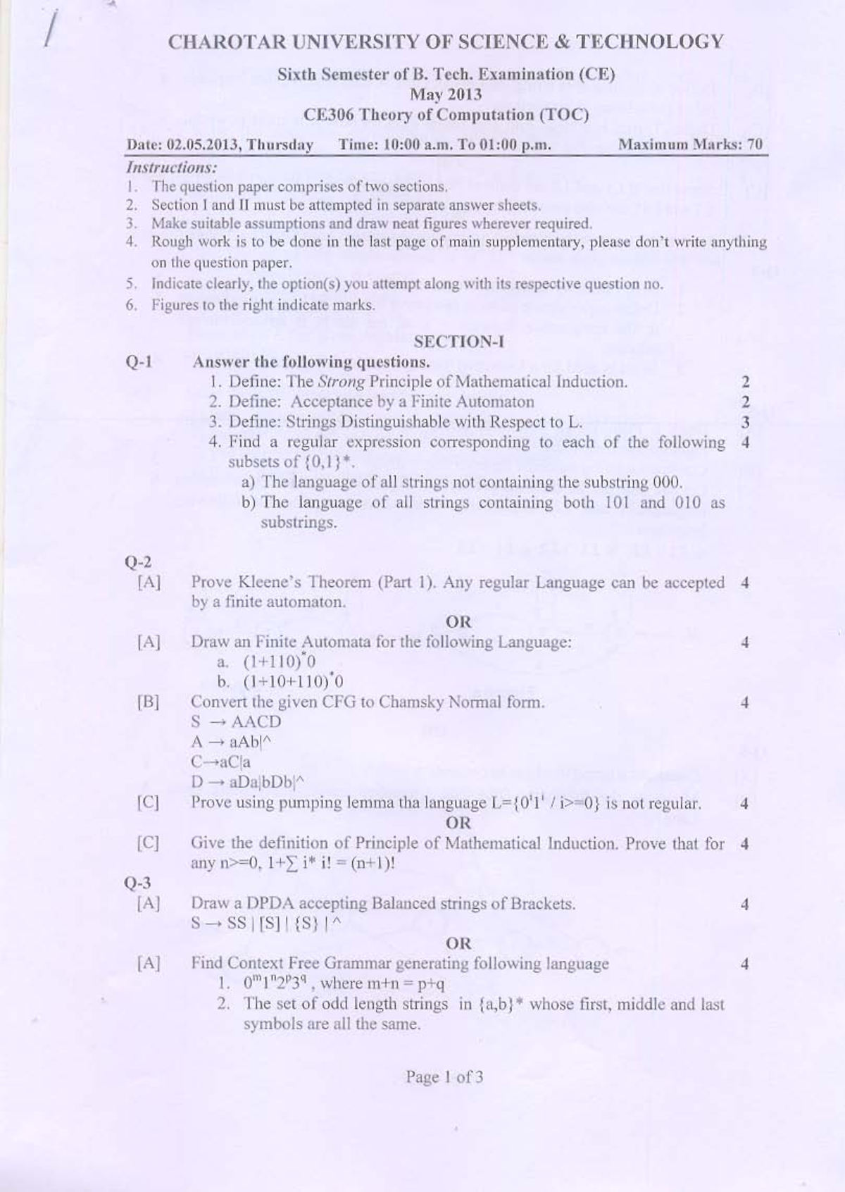 2013 May CE306 TOC - lfwgw - Artificial Intelligence - Studocu