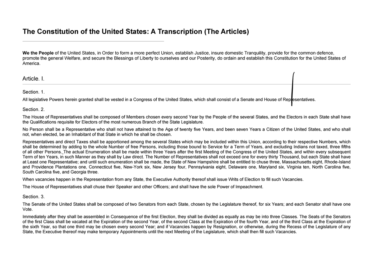 Edited – Assessing the US Constitution - The Constitution of the United ...