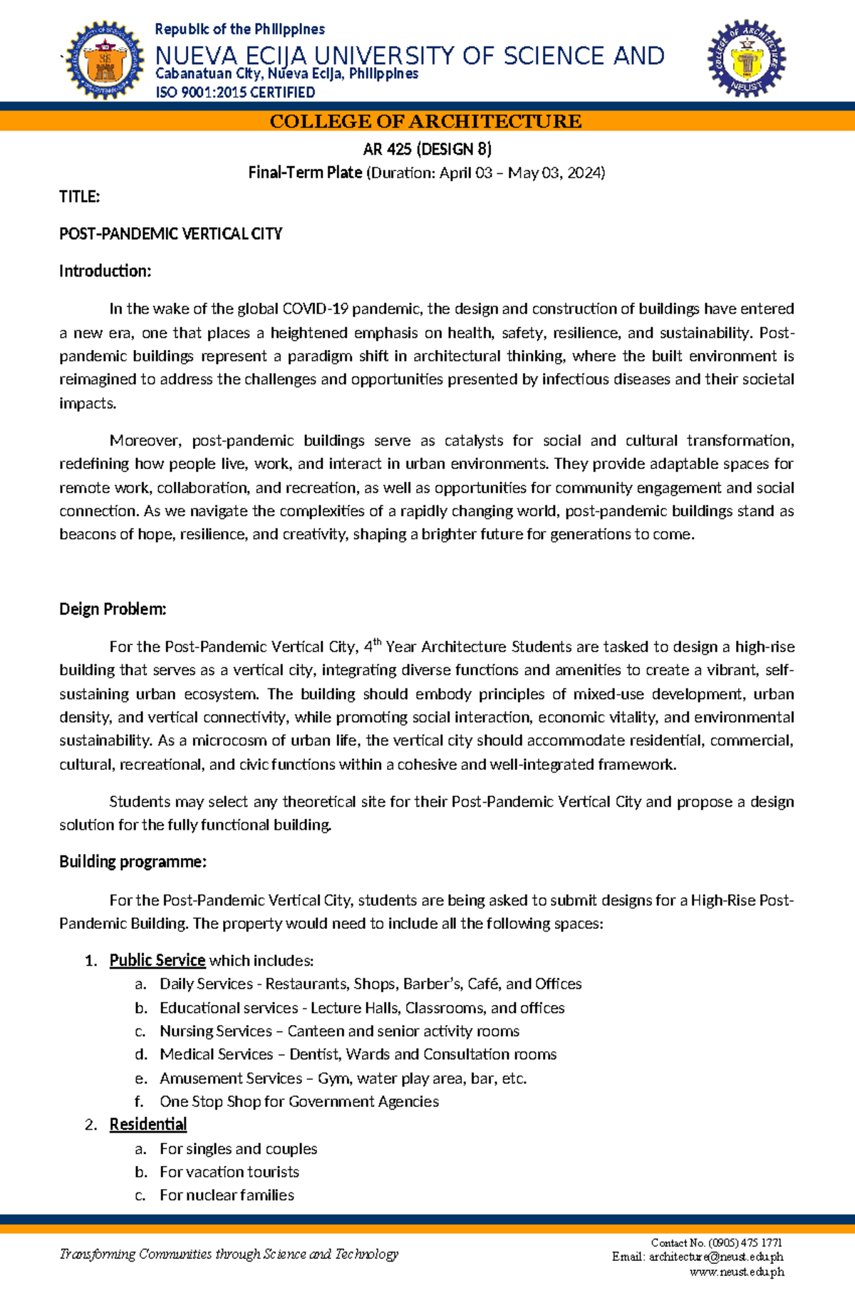 Design 8 Final Plate - Transforming Communities through Science and ...