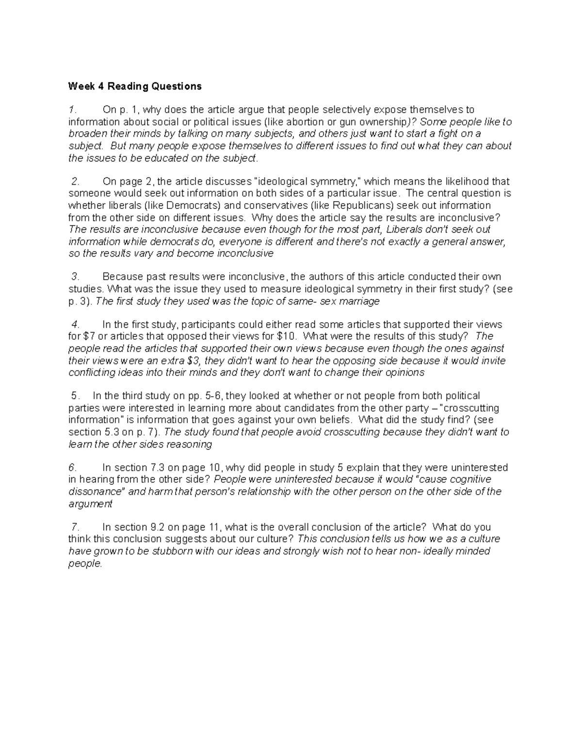 Week 4 Reading Questions - Week 4 Reading Questions 1. On p. 1, why ...