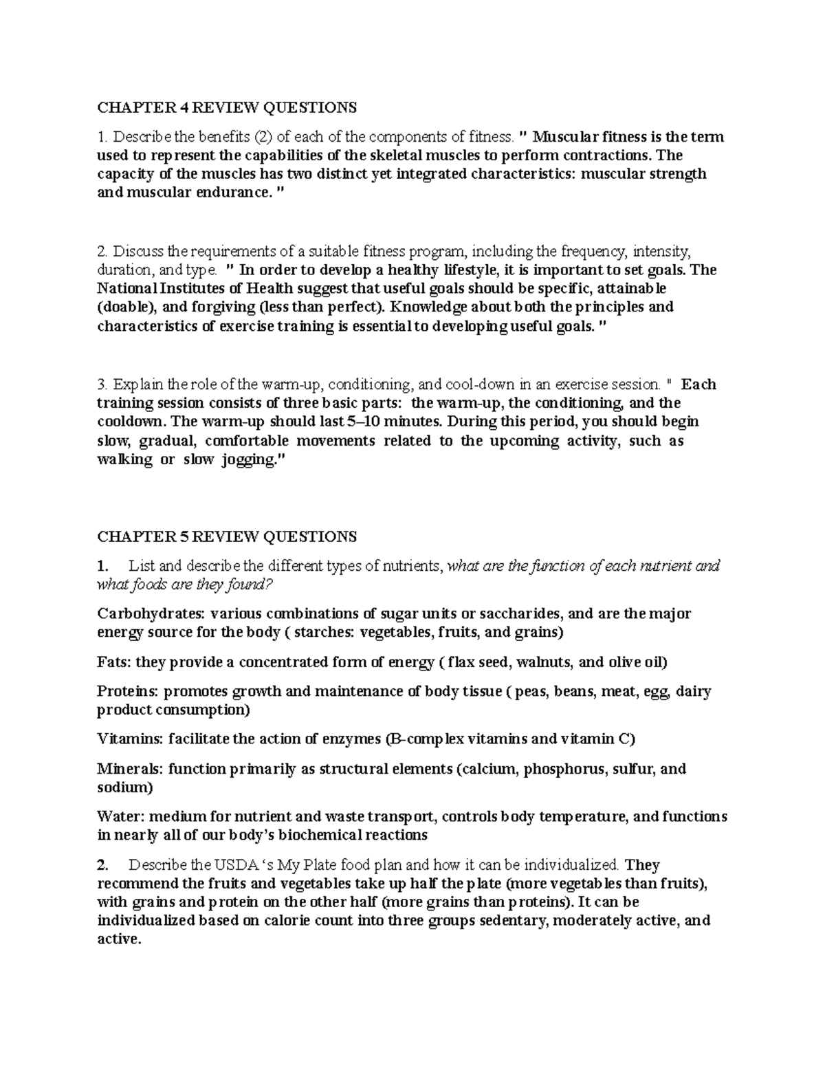 Chapter 4-6 Review Questions - CHAPTER 4 REVIEW QUESTIONS Describe the ...