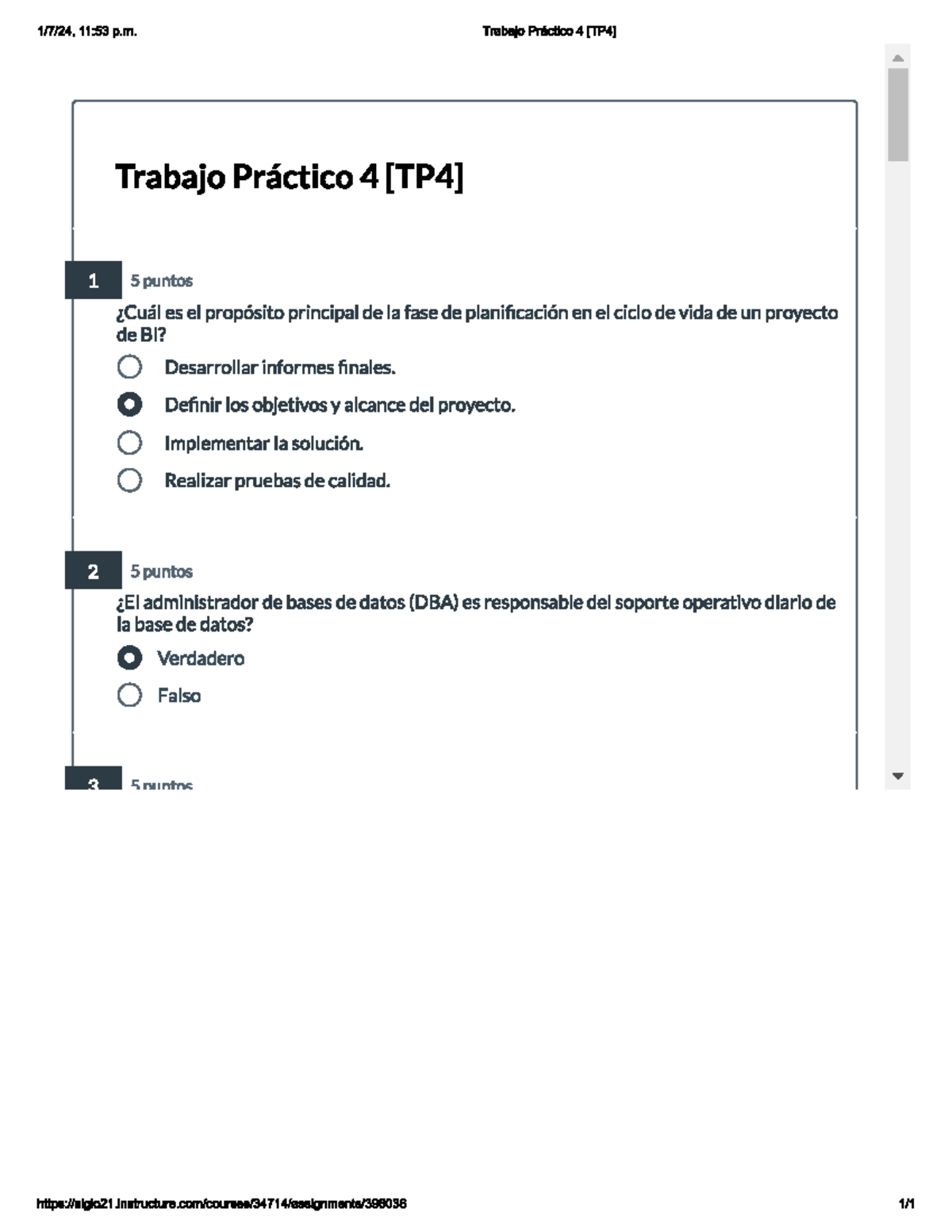 Tp4 - Tp4 al 80% - 11:53 p. Trabajo Práctico 4 Trabajo Práctico 4 1 5 puntos es el propósito ...