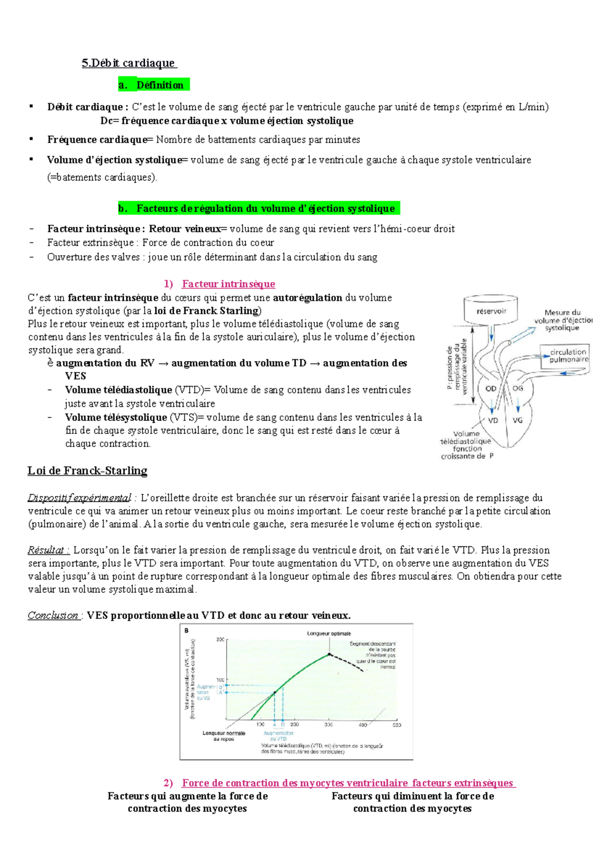 Cours sur coeur - CM2 - 5ébit cardiaque a. Définition Débit cardiaque ...