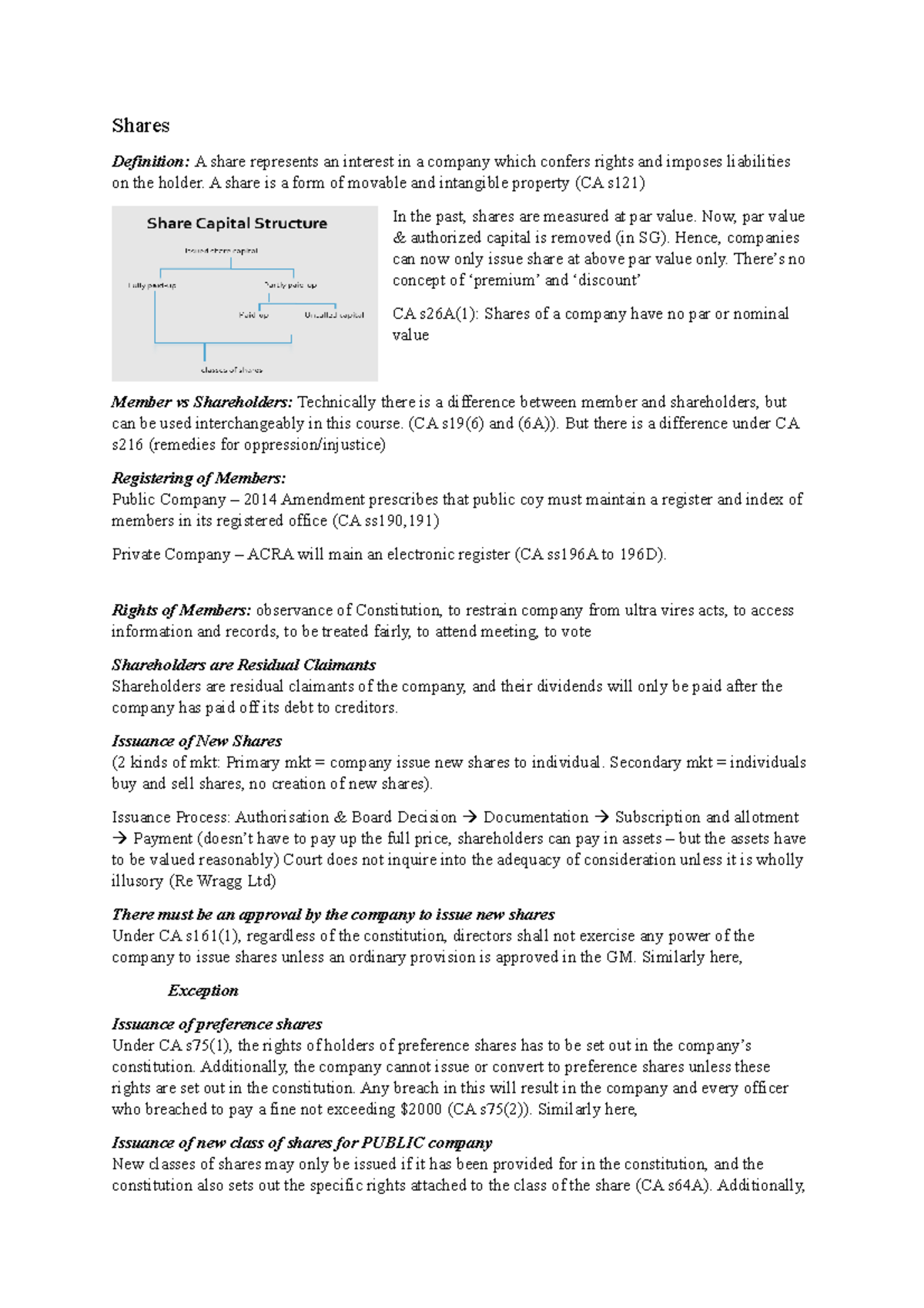 Shares Paragraphs - Shares Definition: A share represents an interest ...