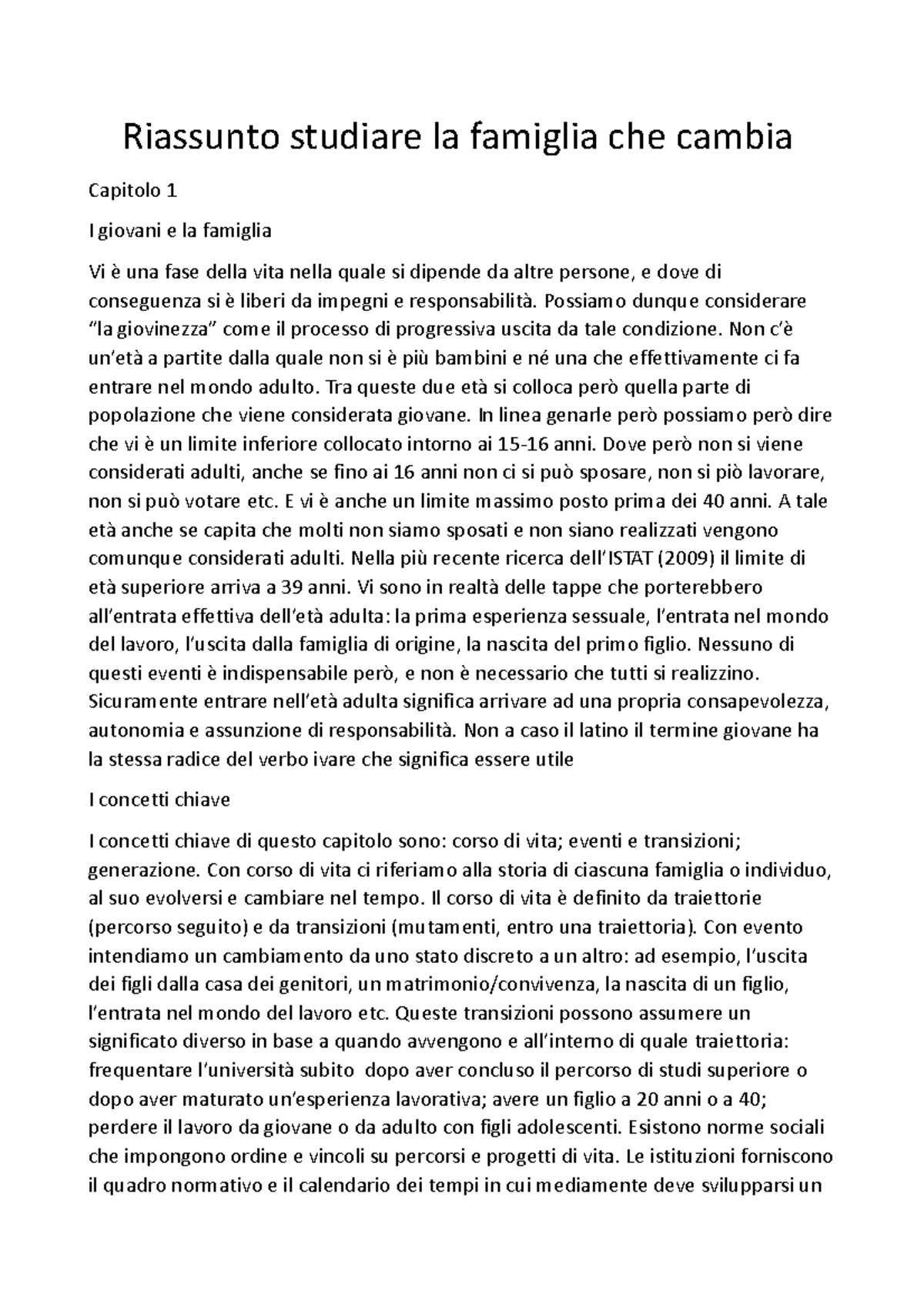 Riassunto Storia DI UNA Famiglia CHE Cambia - Riassunto studiare la ...