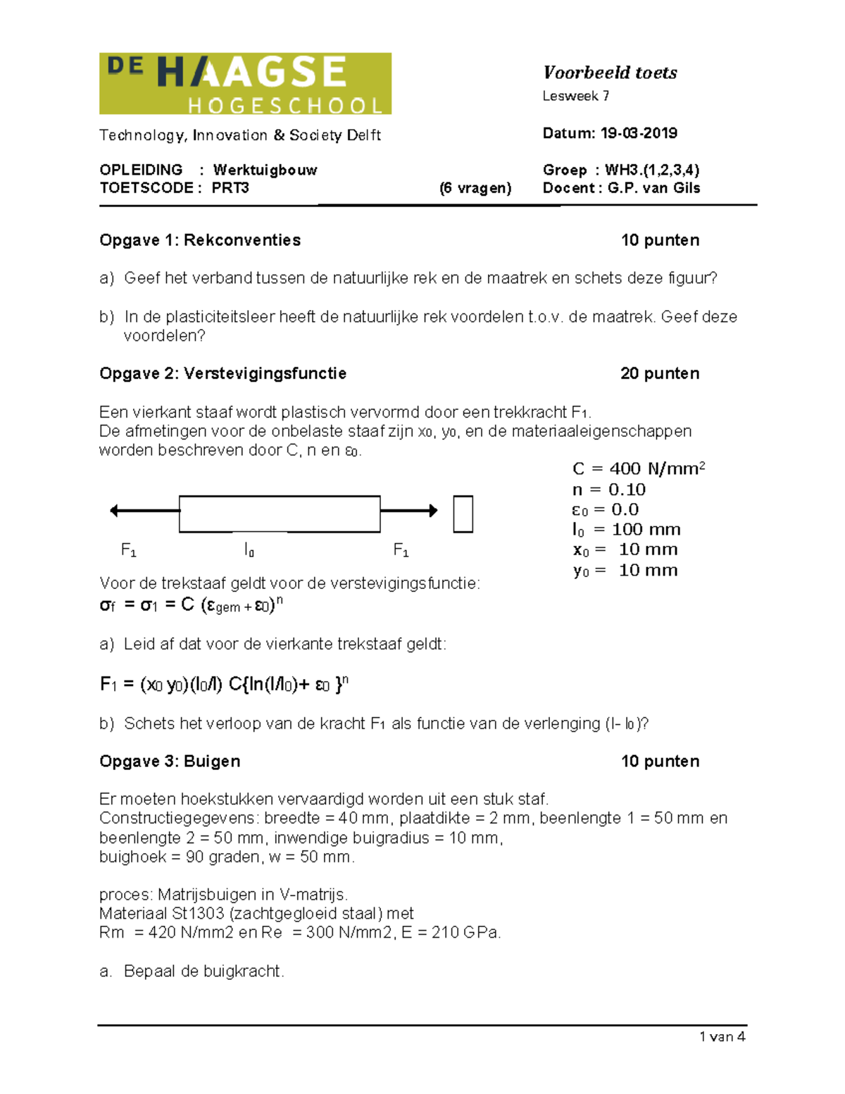 Voorbeeld Toets PRT3 19 Maart 2019 - Technology, Innovation & Society ...
