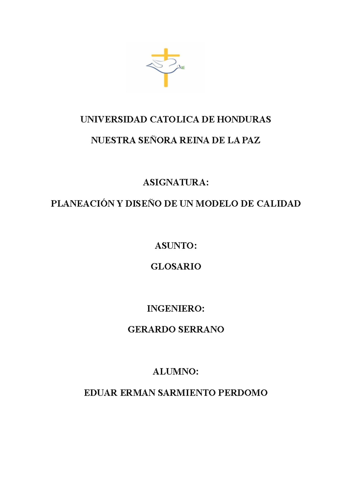 Glosario DE Planiacion Y Diseño DE UN Modelo DE Calidad Eduar ...