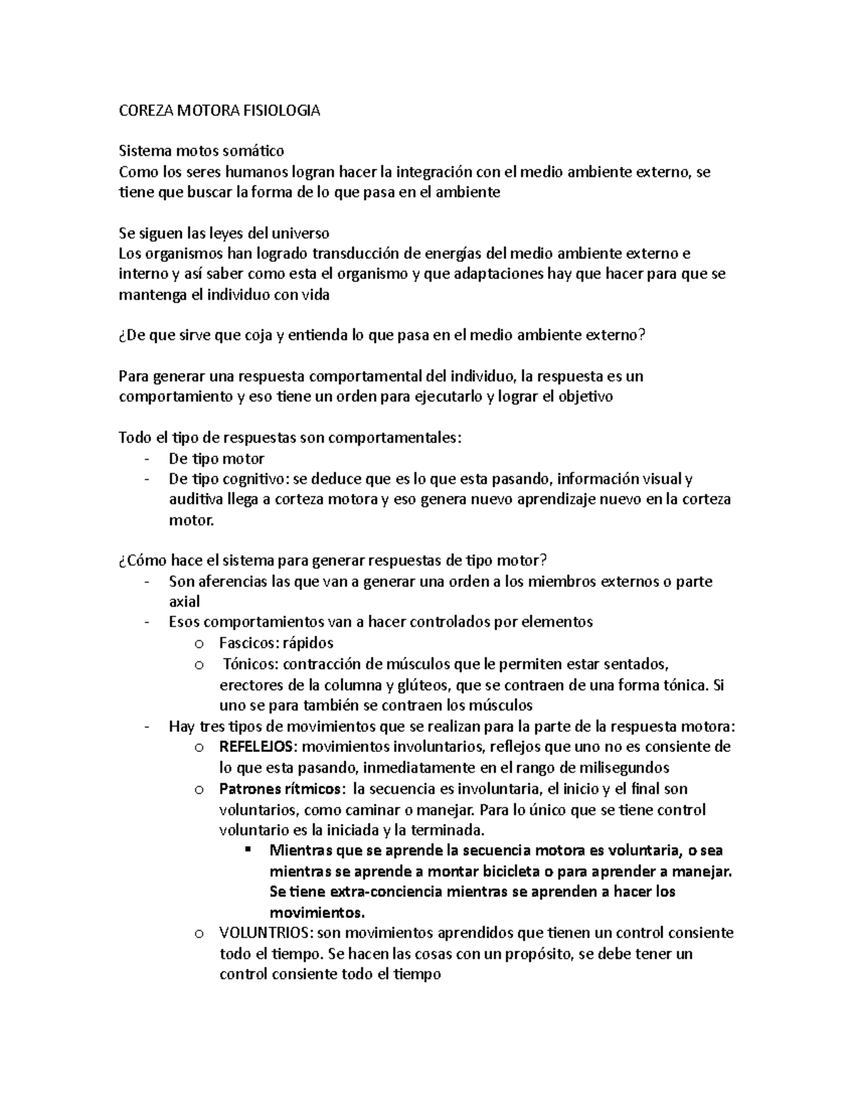 Coreza Motora Fisiologia - COREZA MOTORA FISIOLOGIA Sistema motos ...