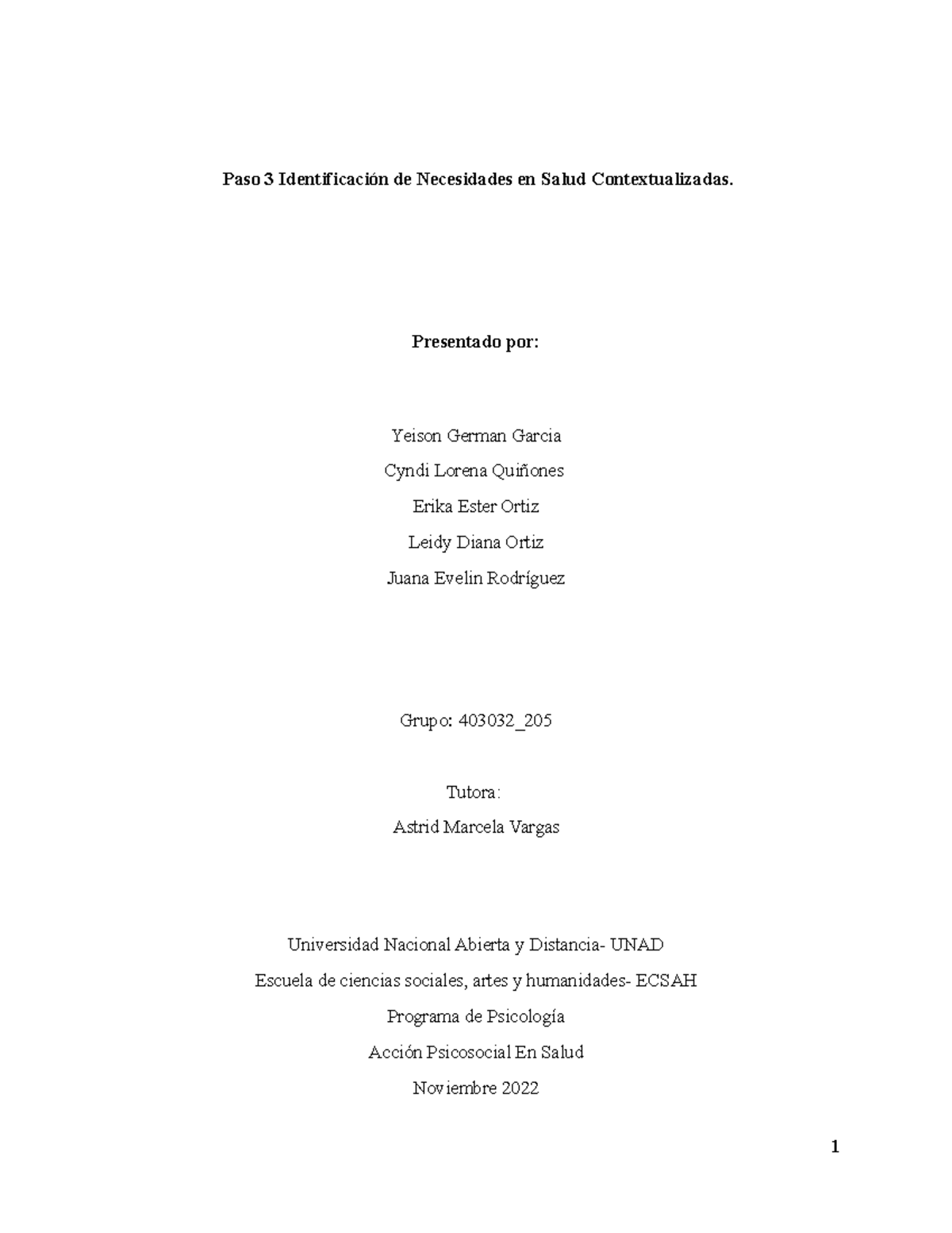 Paso 3 Identificación de Necesidades en Salud Contextualizadas ...
