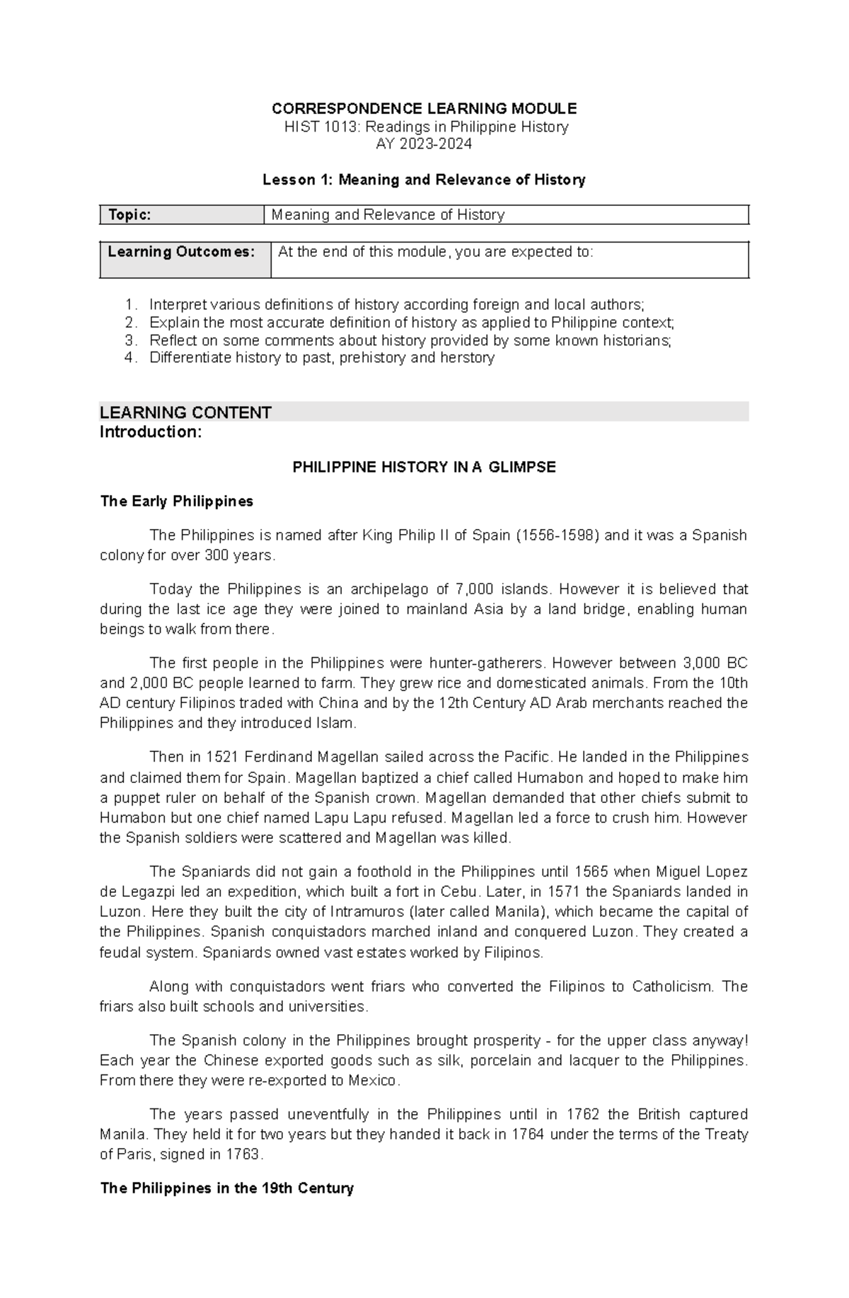 Module-1- Edited - A MODULE FOR STUDYING - CORRESPONDENCE LEARNING ...