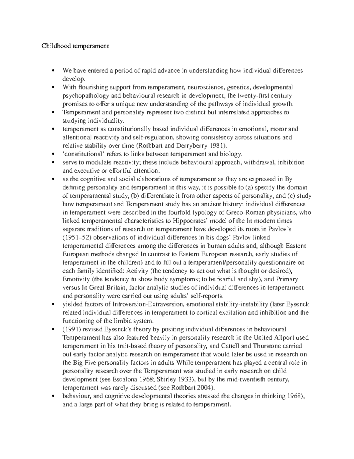 Childhood temperament - With flourishing support from temperament ...