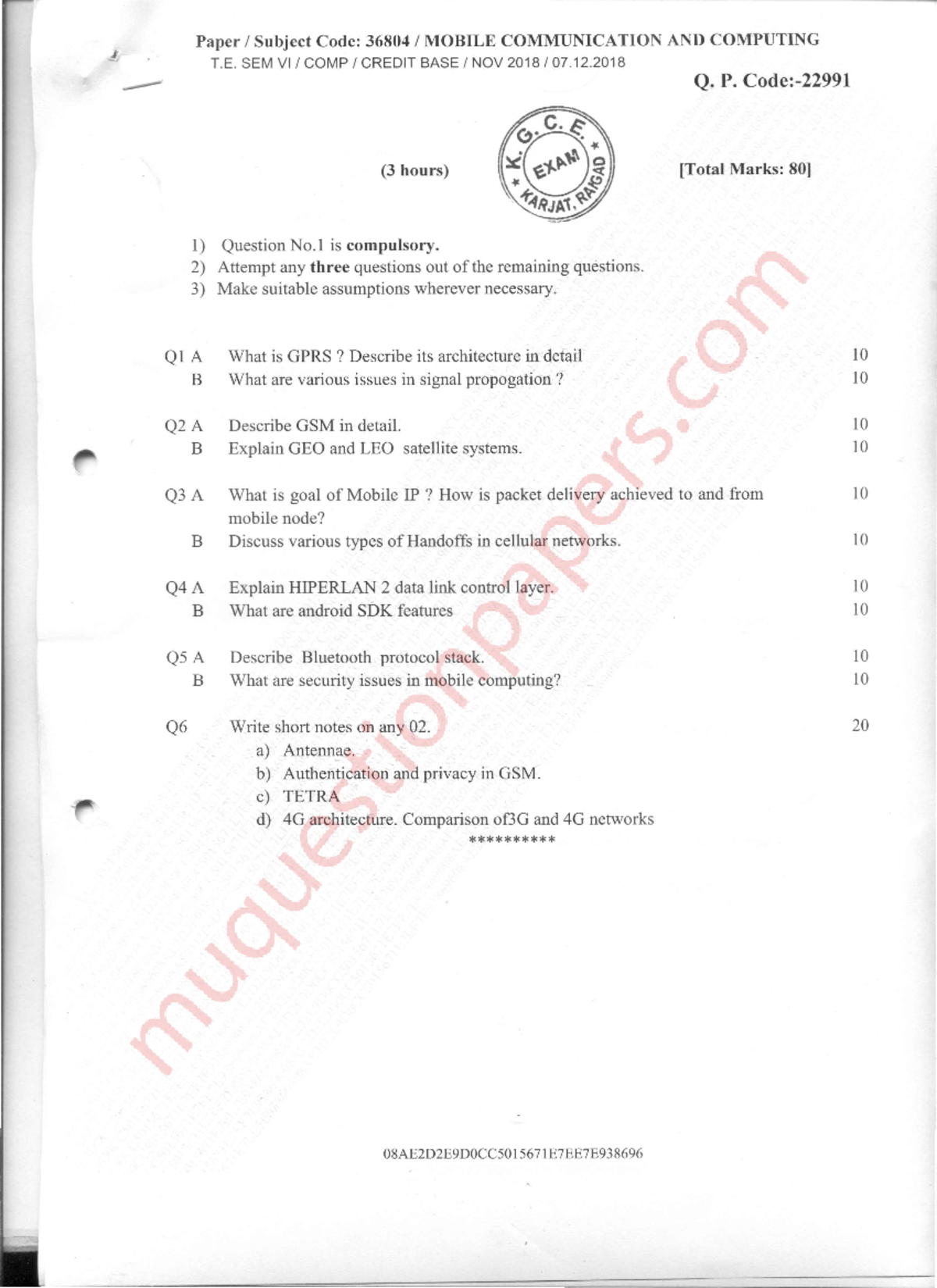TE-Comps SEM6 MCC DEC18 - Mobile Communication & Computing - Studocu