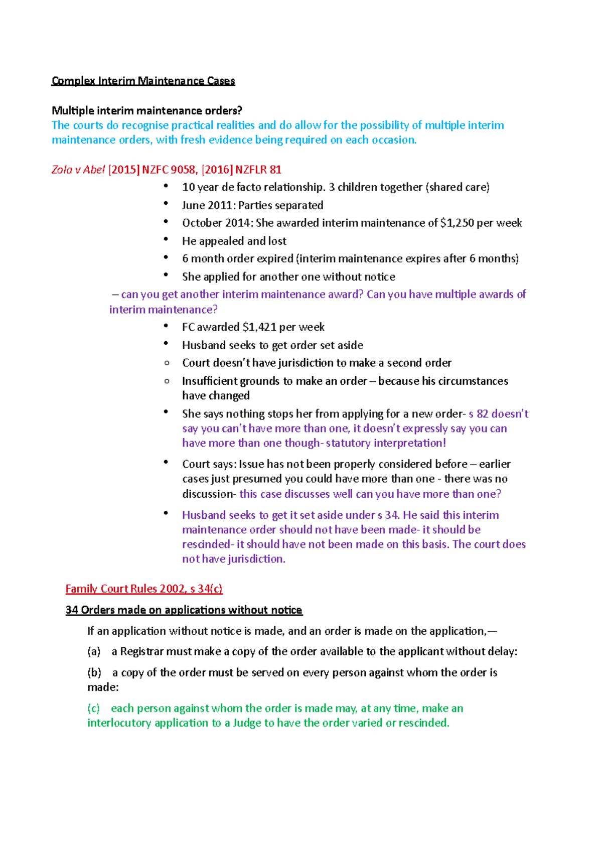 Spousal Maintenance 3 - Complex Interim Maintenance Cases Multiple ...