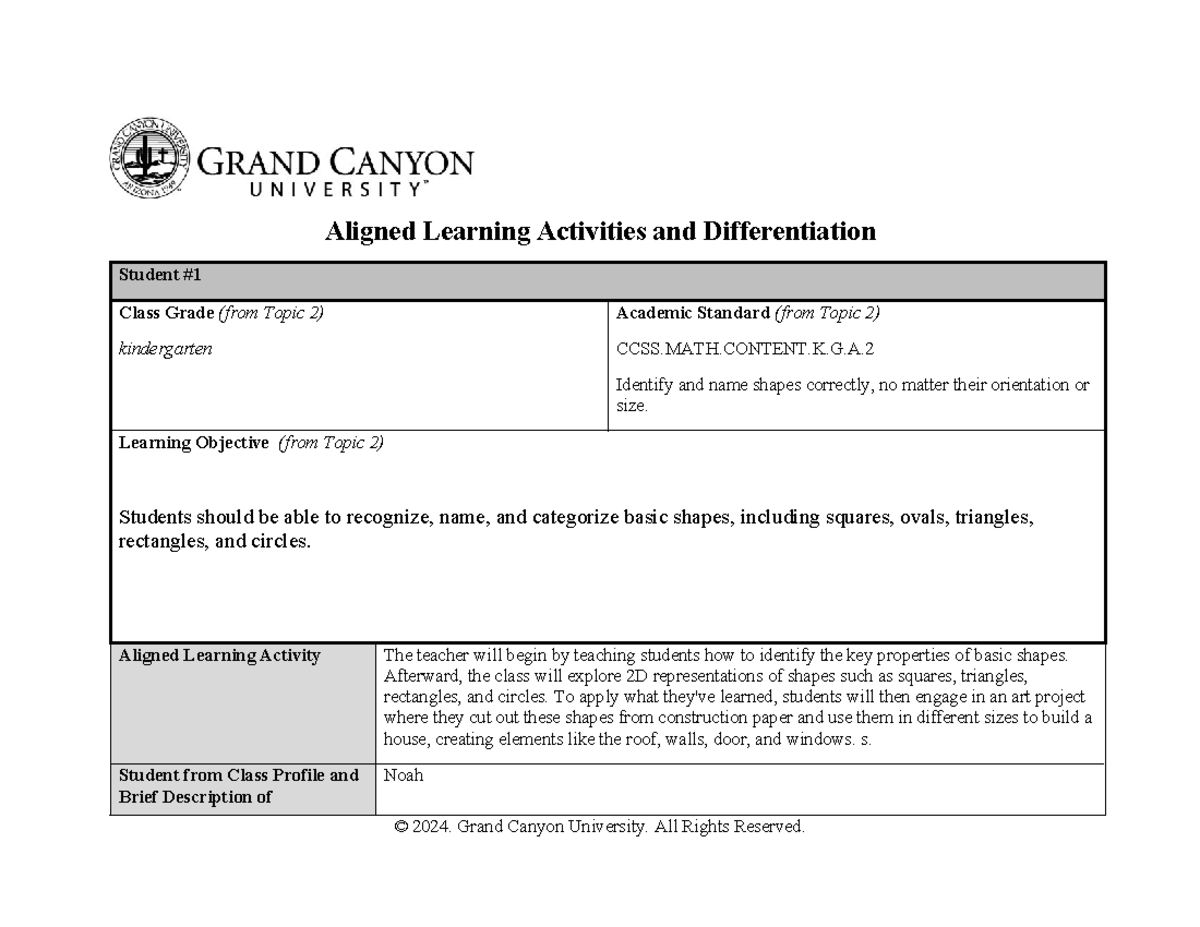 ELM-210-D-T5-Aligned Activities and Differentiation (1) - Aligned ...